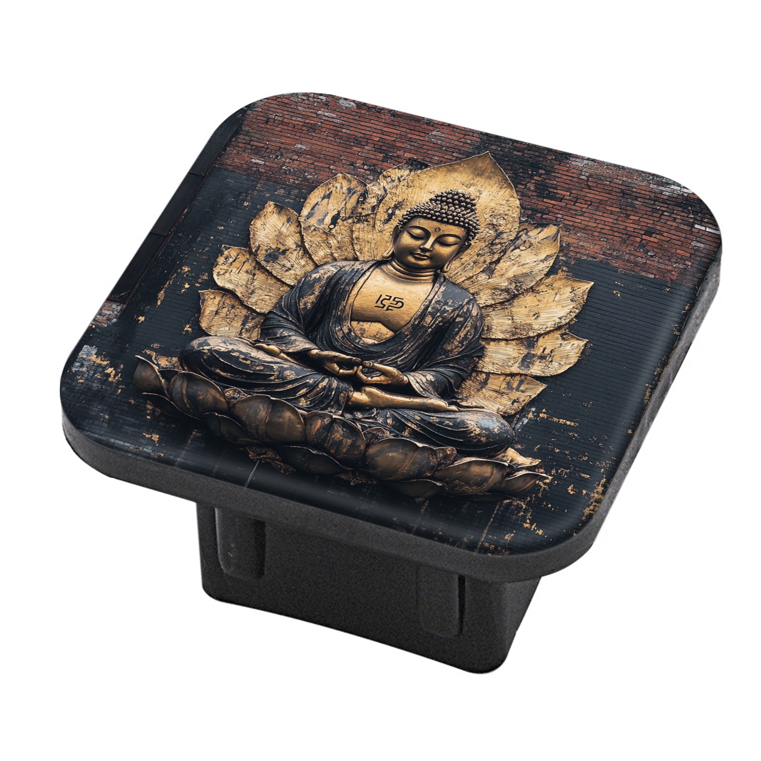 Hitch Cover Fits For 2-Inch Hitch,Buddha Statue Against A Brick - Wall ...