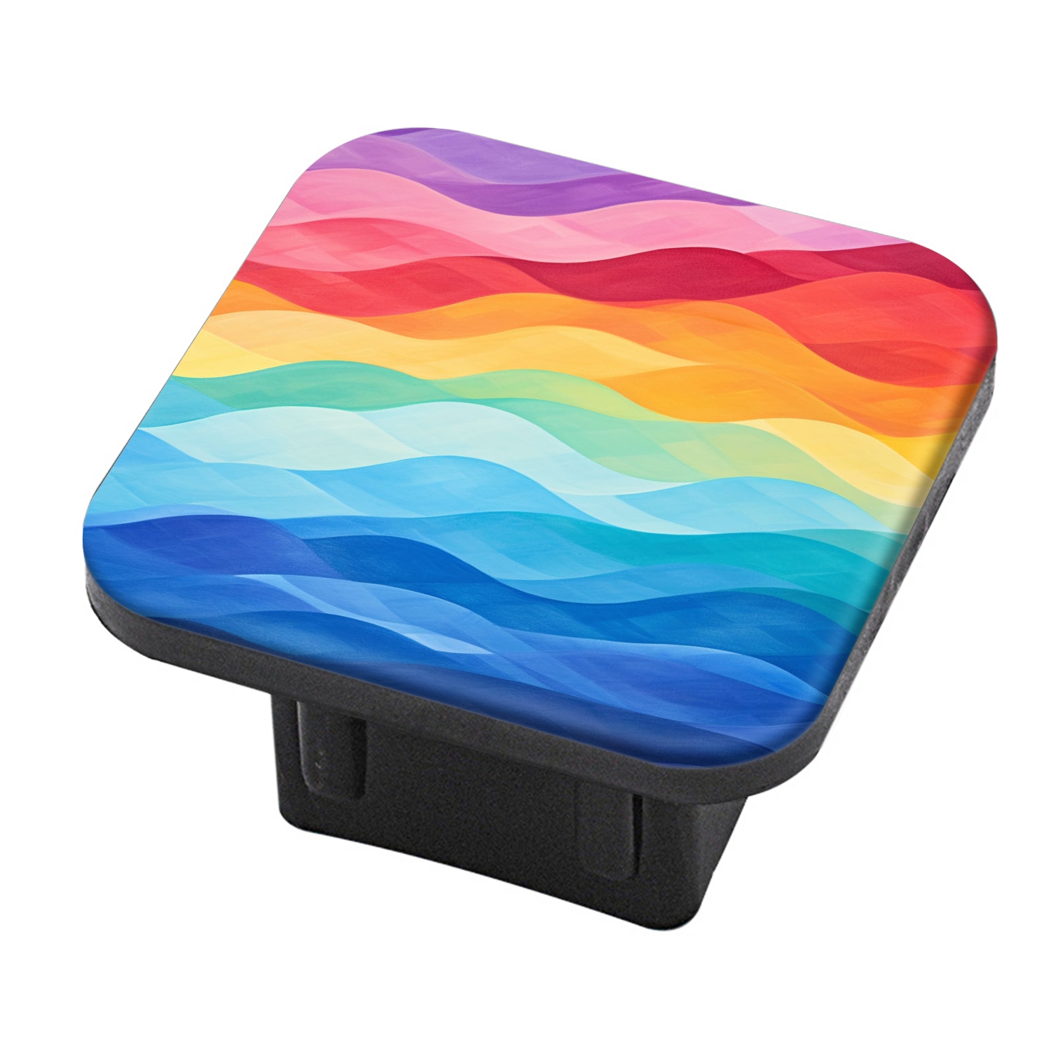 Hitch Cover Fits For 2-Inch Hitch,Colorful Wavy Pattern With Rainbow Of ...