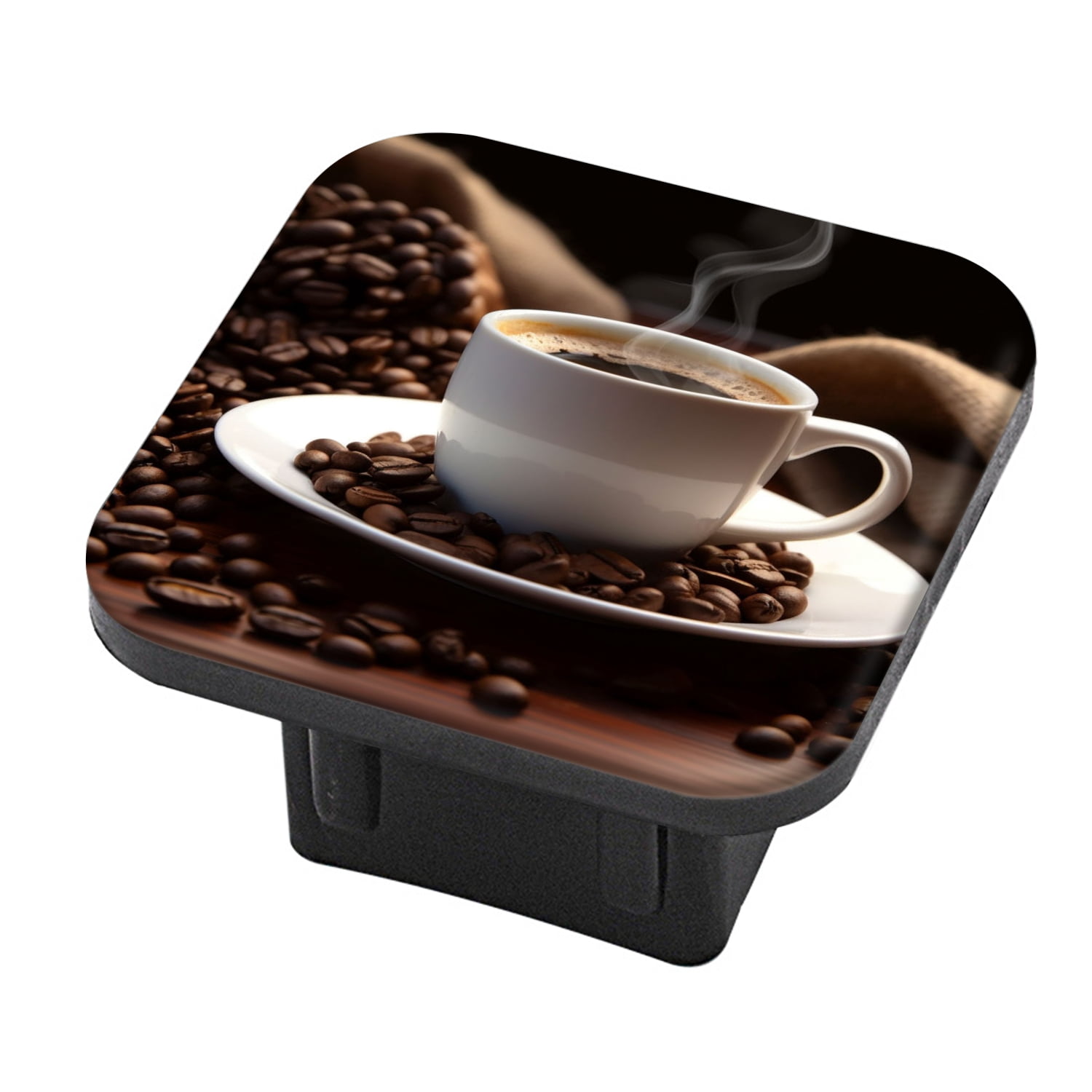 Hitch Cover Fits For 2-Inch Hitch,Cup Of Steaming Coffee Surrounded By ...