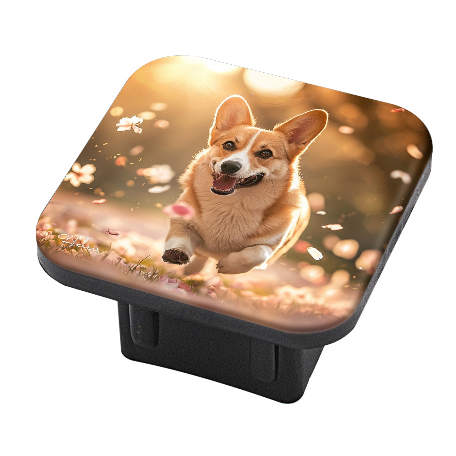 Hitch Cover Fits For 2-Inch Hitch,Cute Corgi Dog Running Through Field ...