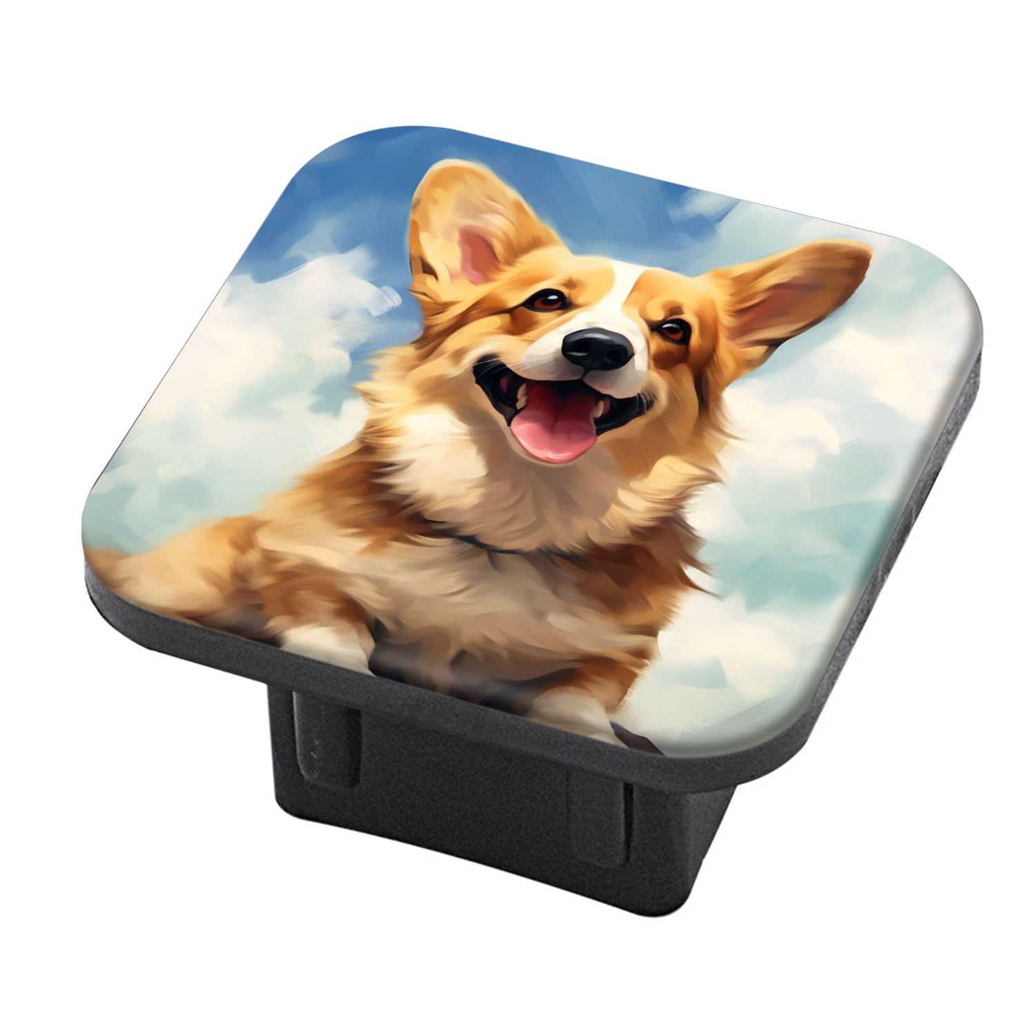 Hitch Cover Fits For 2-Inch Hitch,Cute Corgi Smiling In The Style Of ...