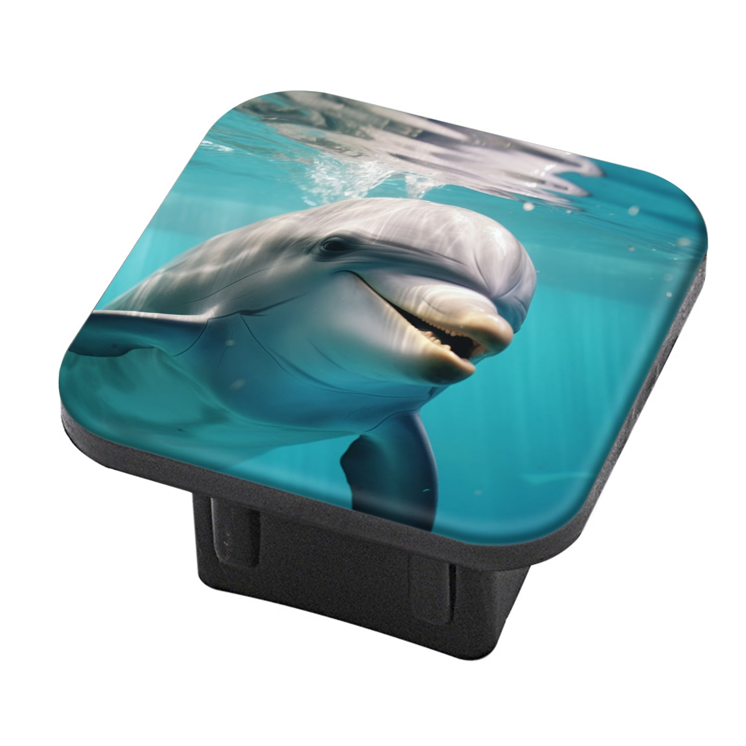 Hitch Cover Fits For 2-Inch Hitch,Cute Dolphin Smiling And Swimming In ...