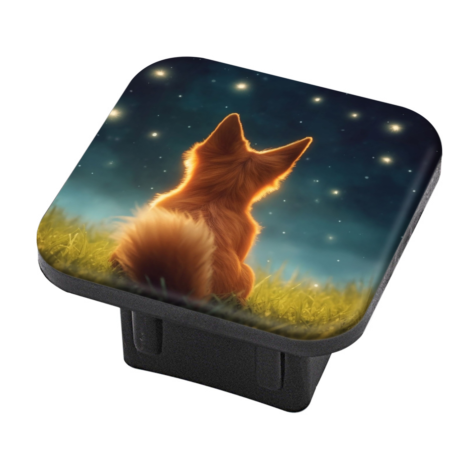 Hitch Cover Fits For 2-Inch Hitch,Cute Fox Sitting On The Grass Looking ...
