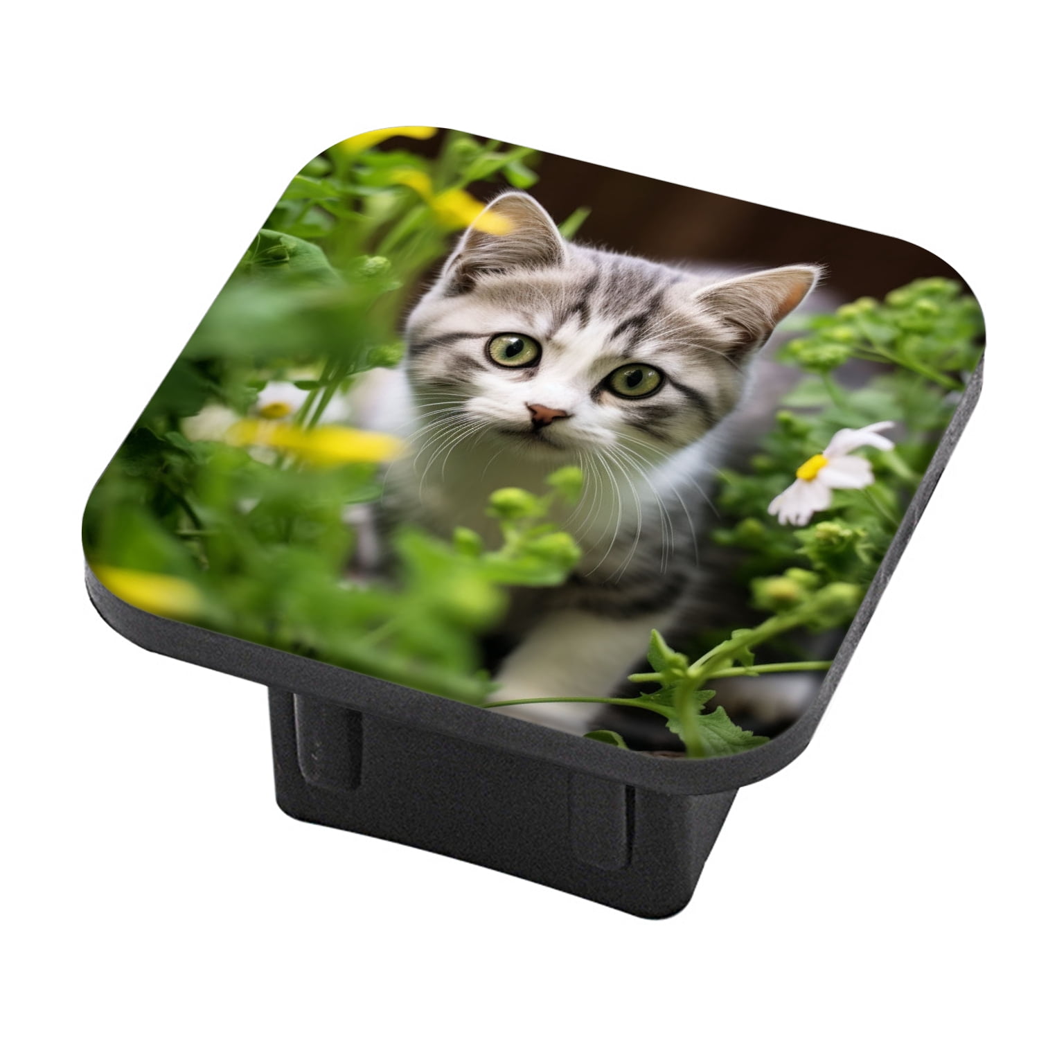 Hitch Cover Fits For 2-Inch Hitch,Cute Gray And White Kitten Exploring ...
