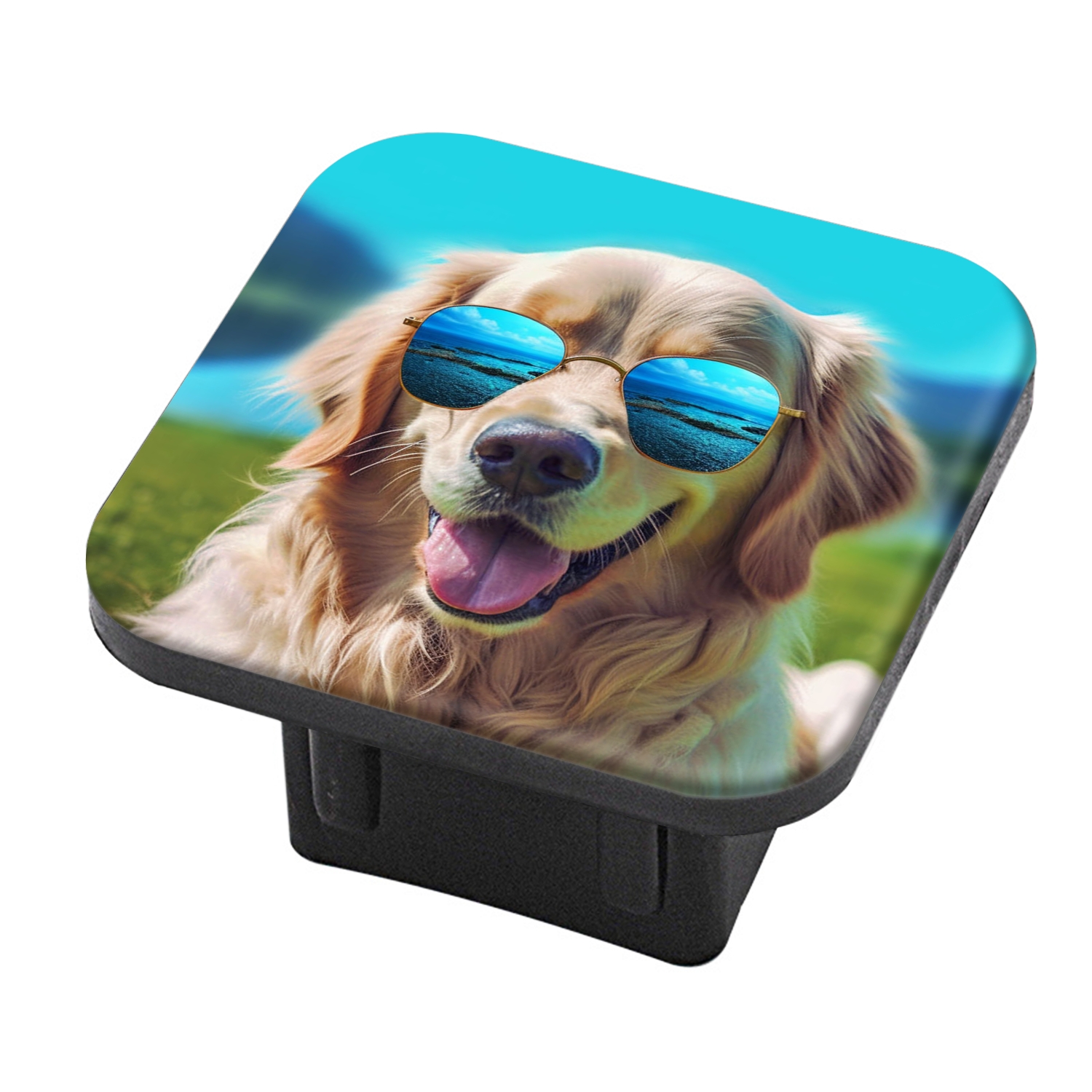 Hitch Cover Fits For 2-Inch Hitch,Cute Happy Golden Retriever Dog ...