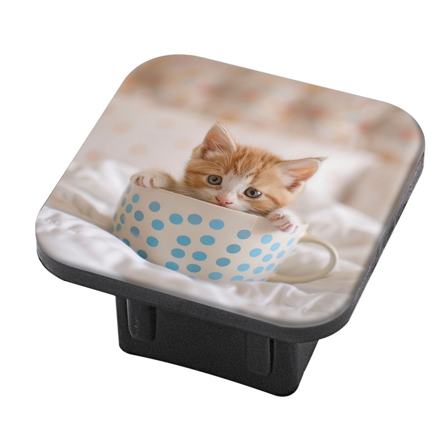 Hitch Cover Fits For 2-Inch Hitch,Cute Kitten Sitting In Coffee ...