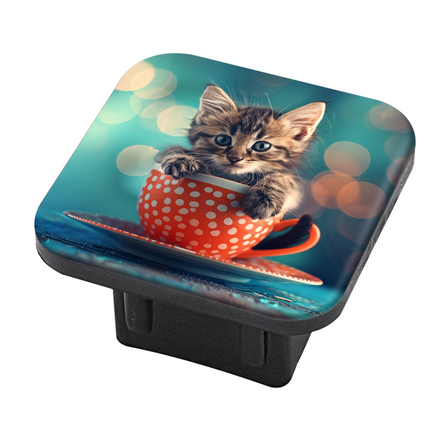 Hitch Cover Fits For 2-Inch Hitch,Cute Kitten Sitting In Polka-Dot ...