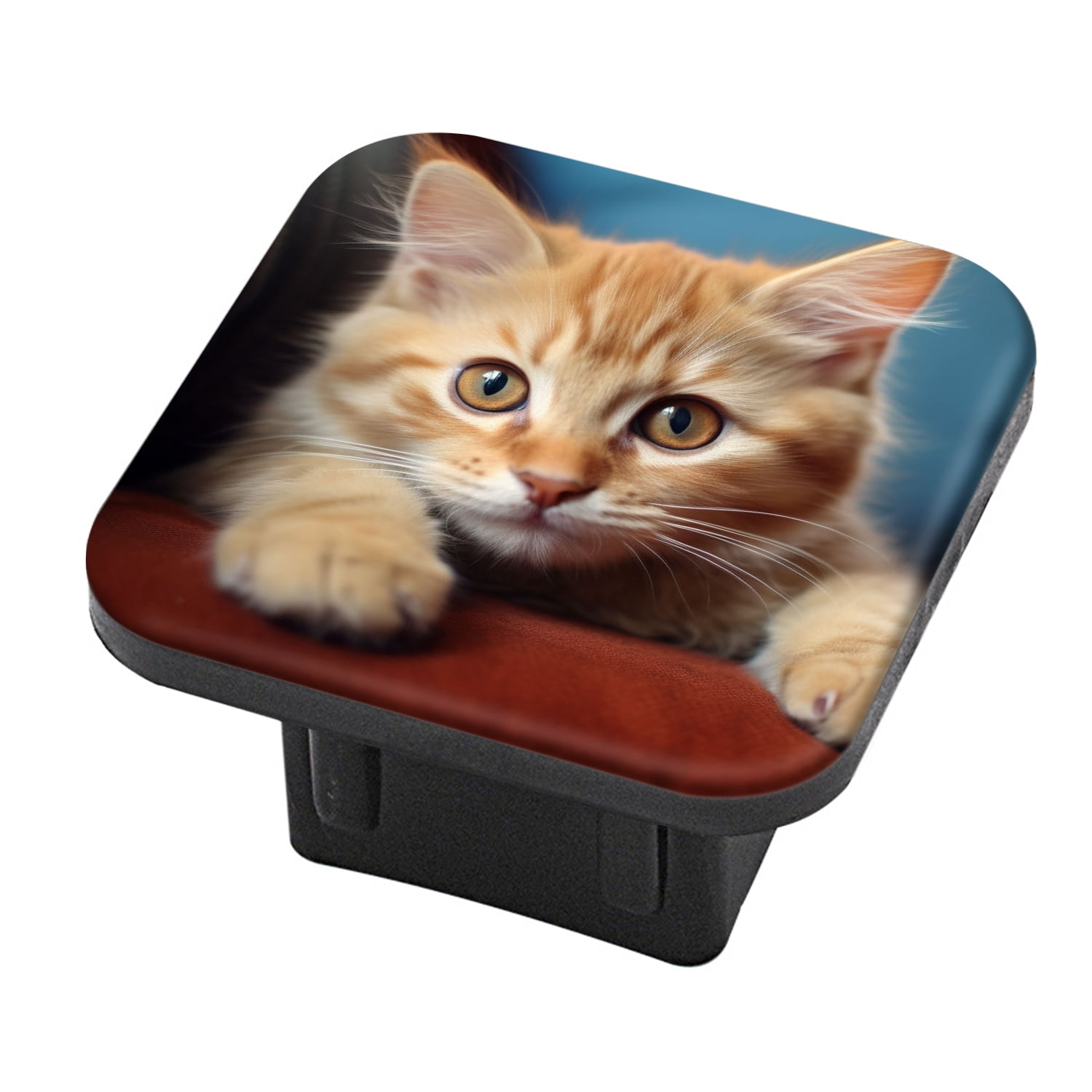 Hitch Cover Fits For 2-Inch Hitch,Cute Orange Cat With Big Eyes Sitting ...