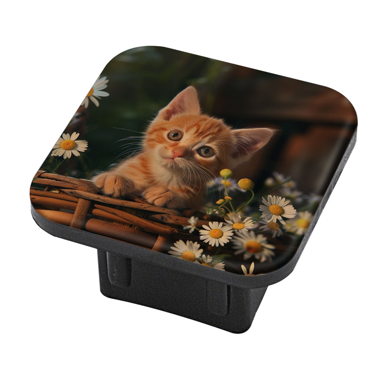 Hitch Cover Fits For 2-Inch Hitch,Cute Orange Kitten Sitting In The ...