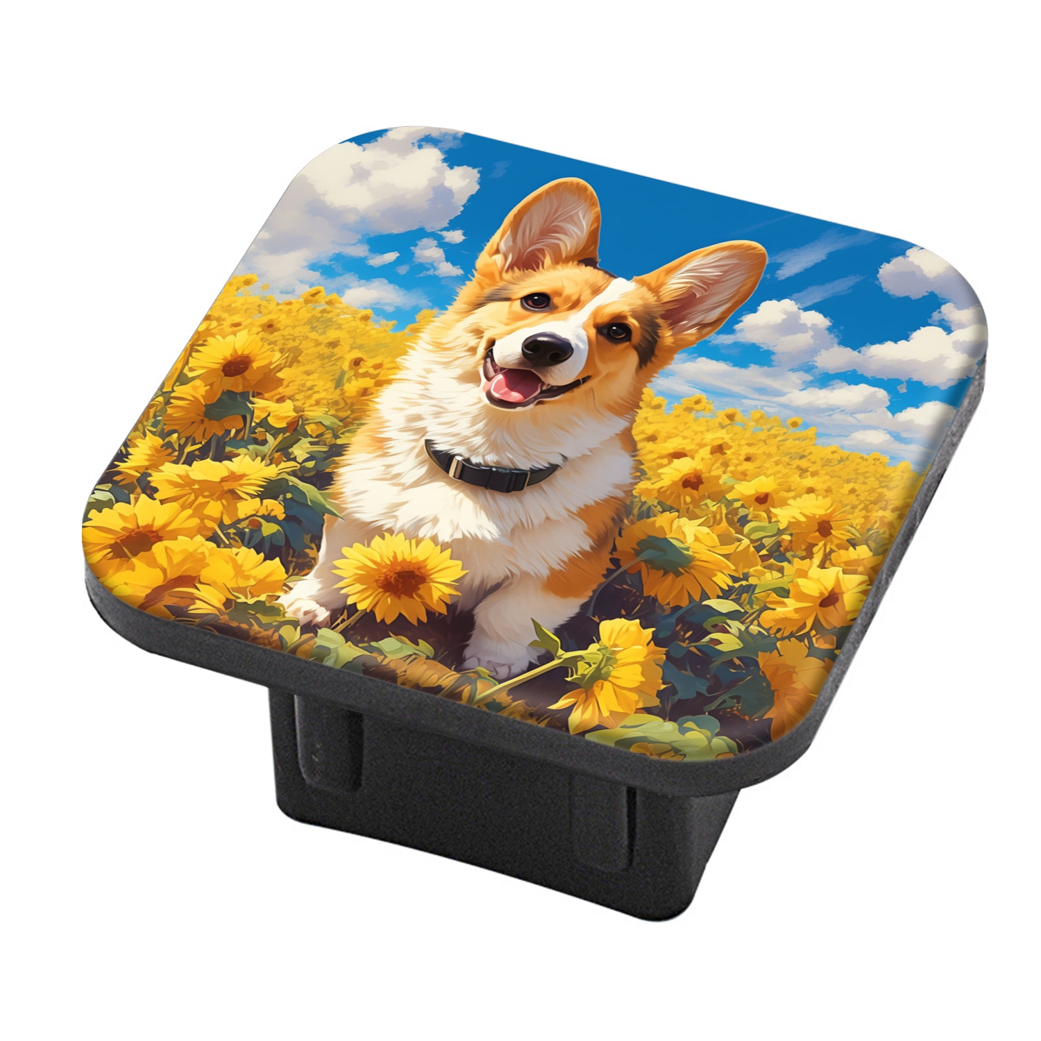 Hitch Cover Fits For 2-Inch Hitch,Cute Painting Of A Corgi In A ...