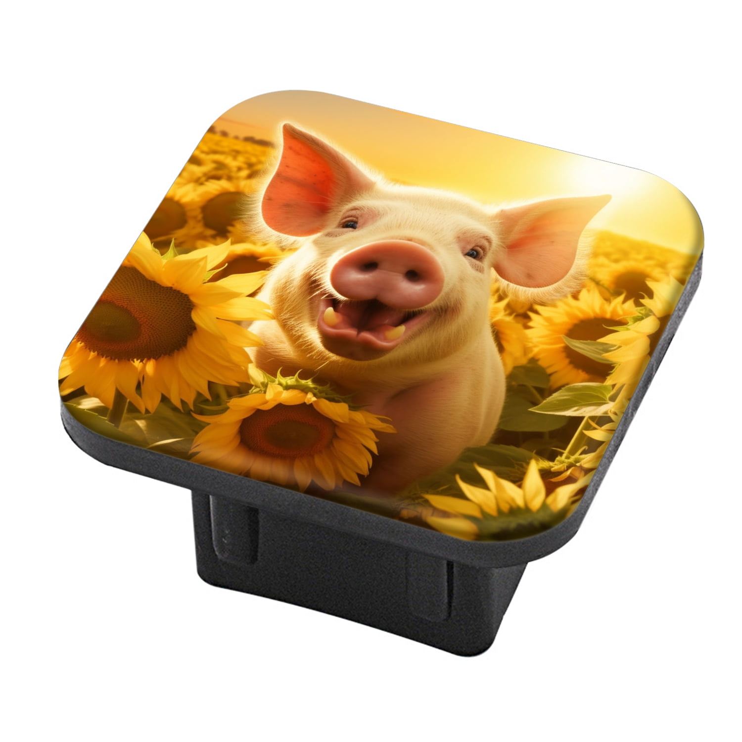 Hitch Cover Fits For 2-Inch Hitch,Cute Pig Smiles In The Center Of ...