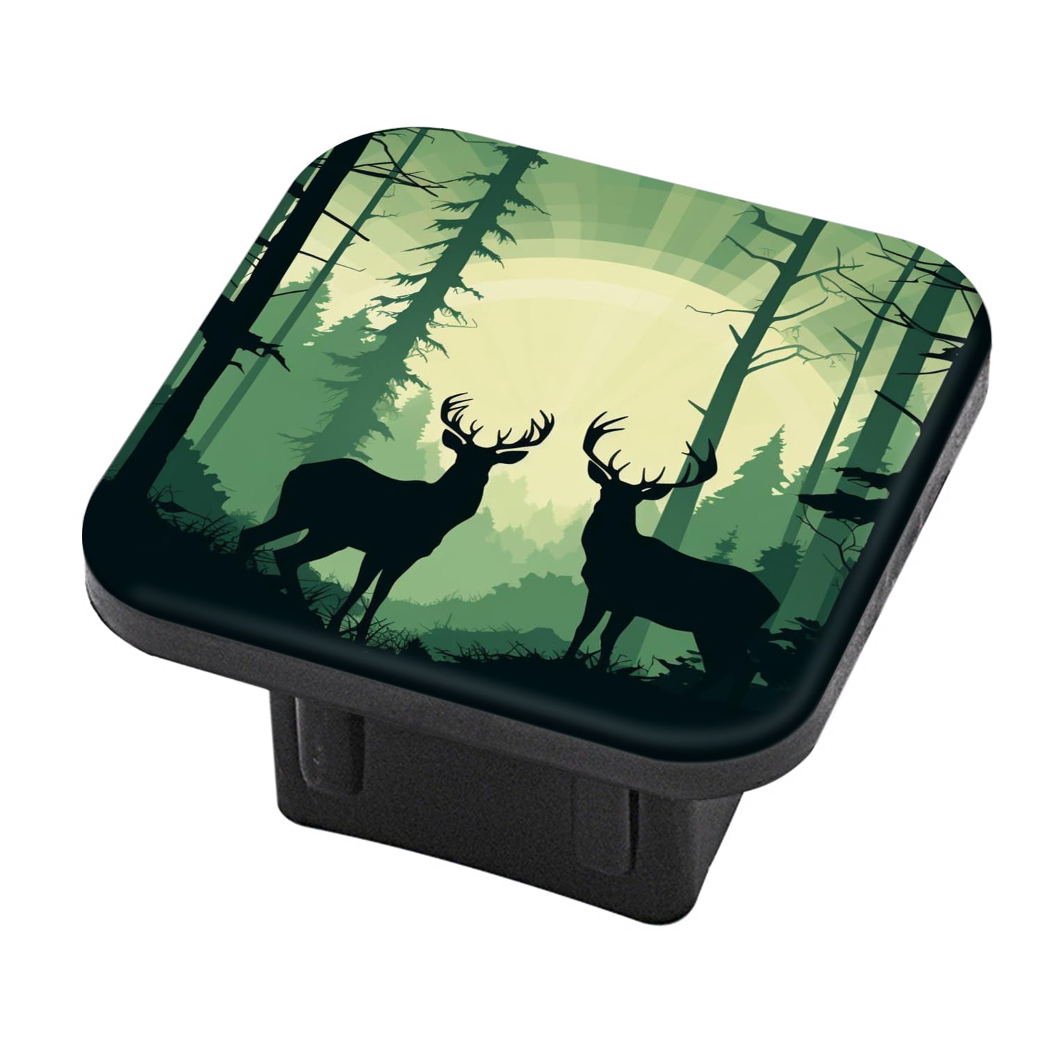 Hitch Cover Fits For 2-Inch Hitch,Deer In The Forest With Green ...