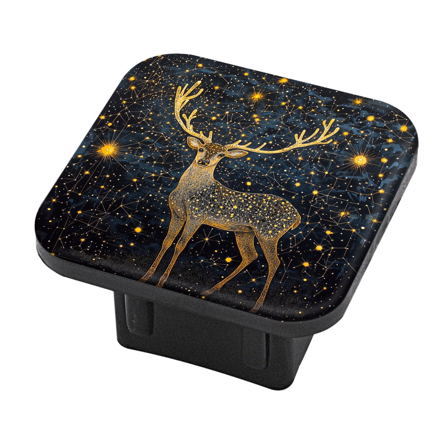 Hitch Cover Fits For 2-Inch Hitch,Deer In A Starry - Sky With Golden ...