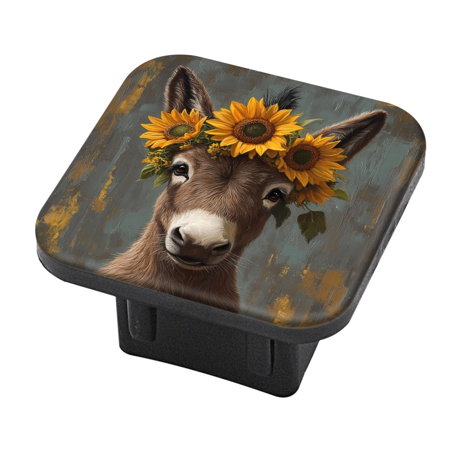 Hitch Cover Fits For 2-Inch Hitch,Donkey Adorned With Sunflower ...