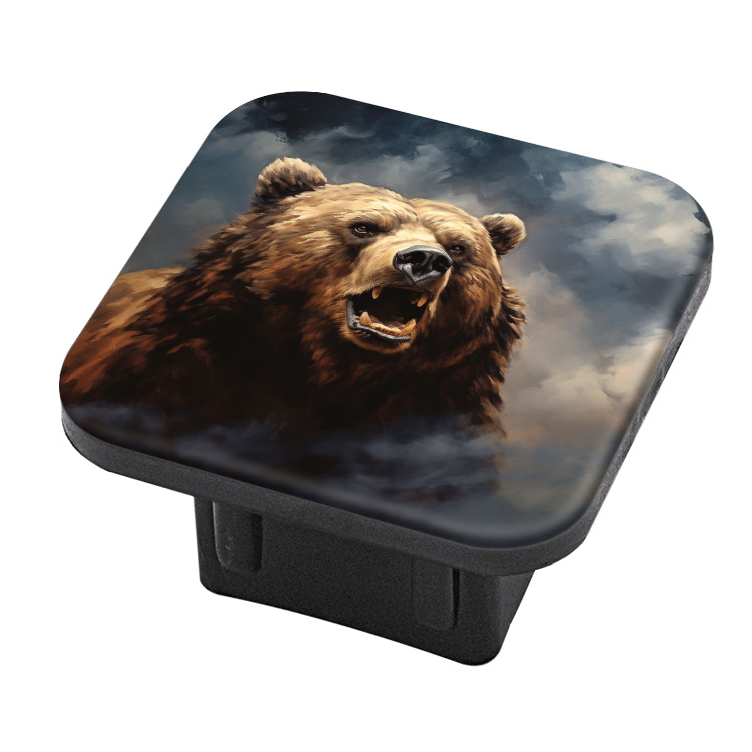 Hitch Cover Fits For 2-Inch Hitch,Fierce Grizzly Bear Roaring In The ...