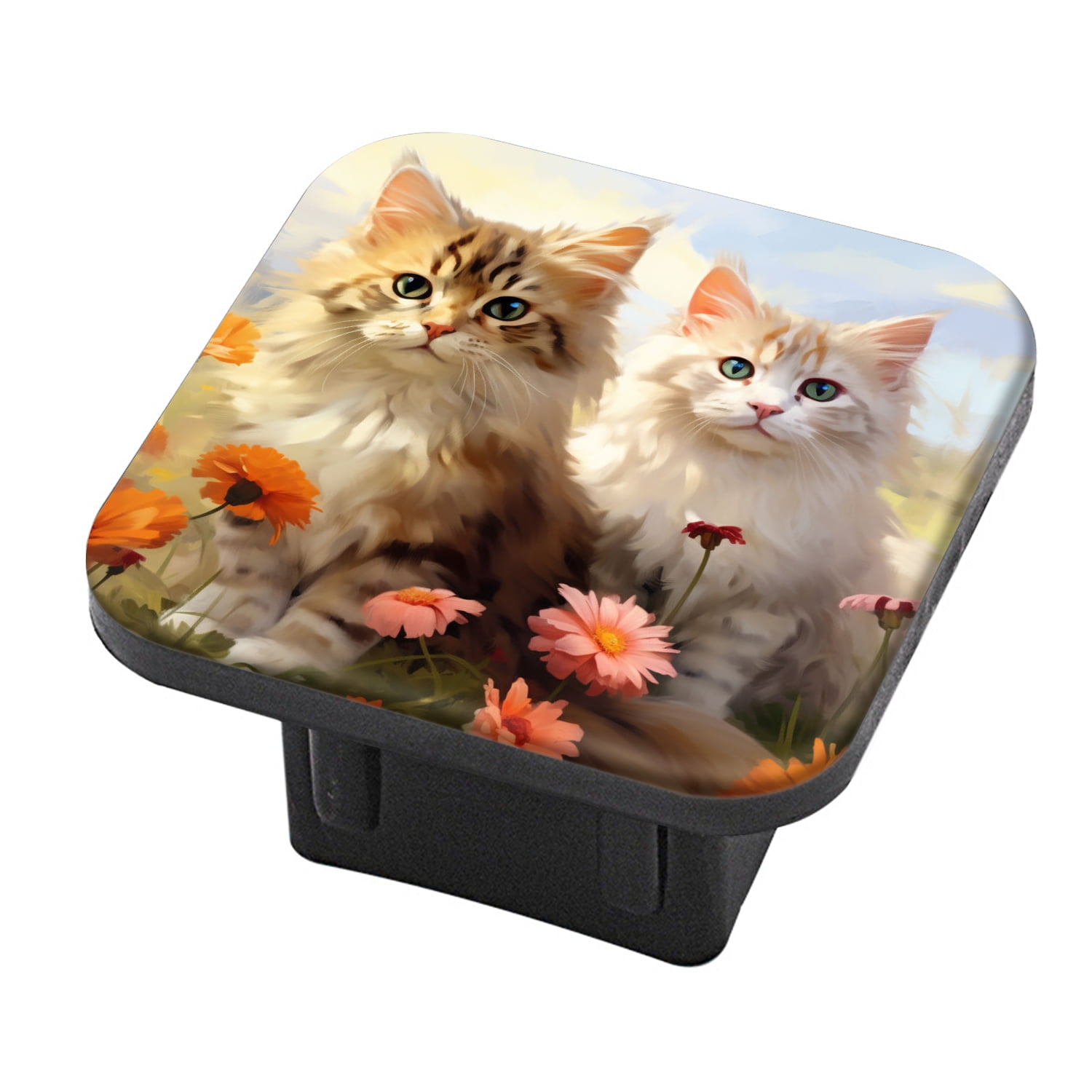 Hitch Cover Fits For 2-Inch Hitch,Fluffy Cats Sitting In Flower ...