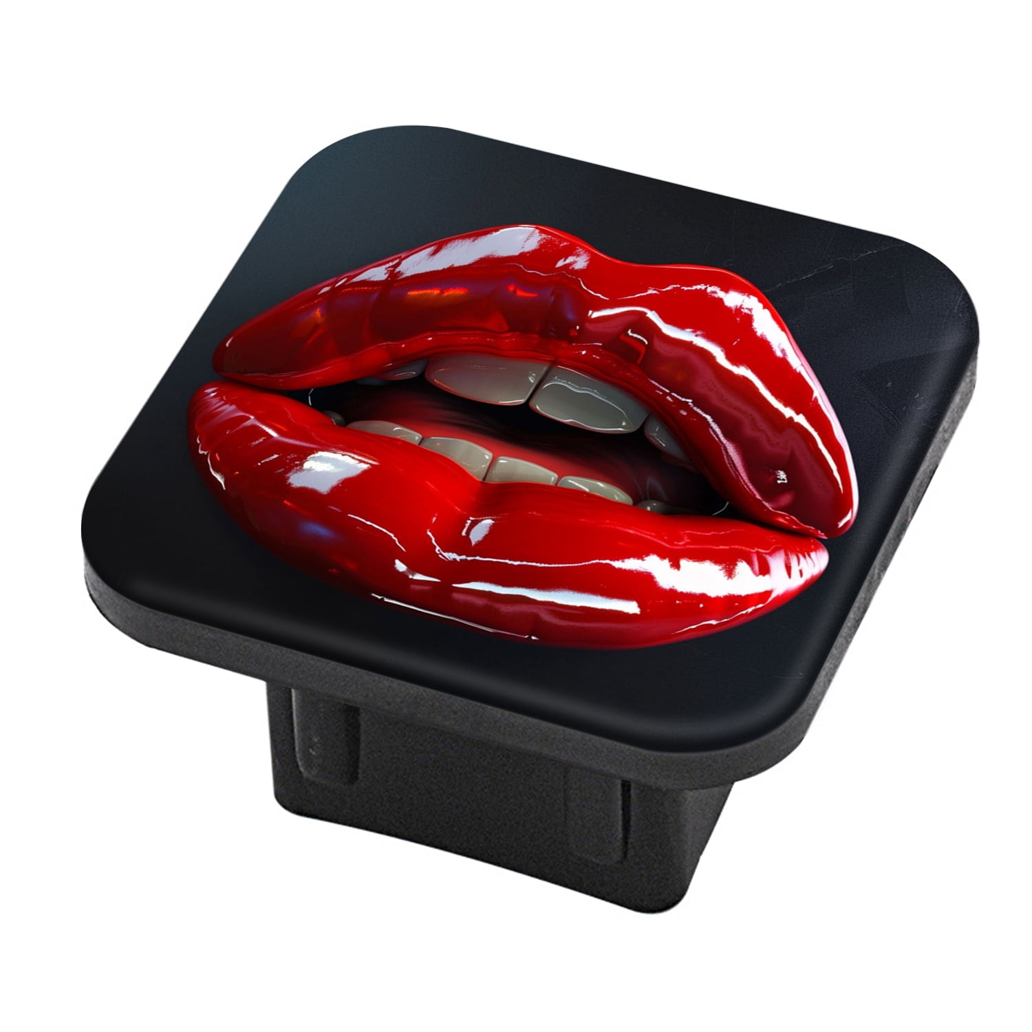 Hitch Cover Fits For 2-Inch Hitch,Glossy Red-Lipped With White ...