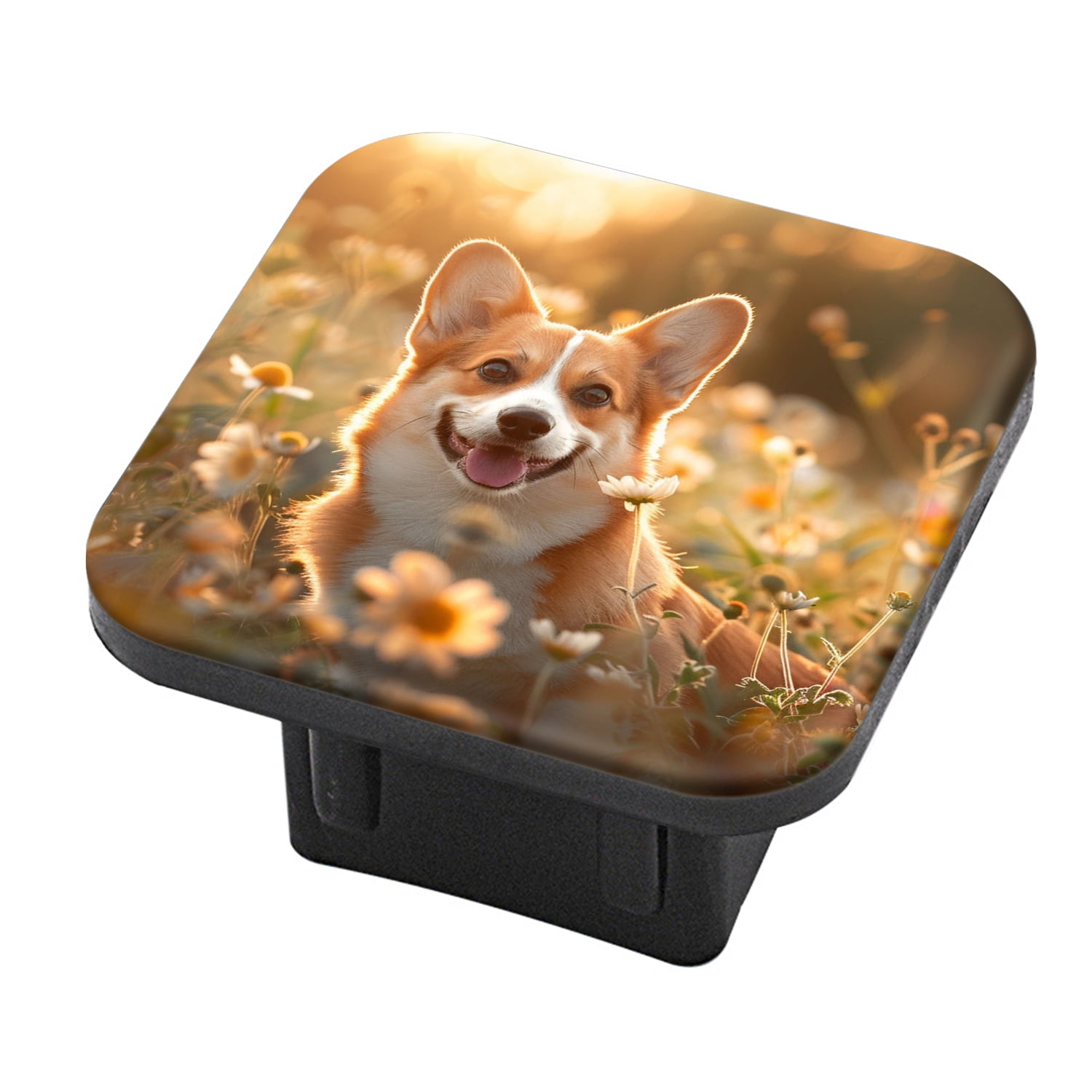 Hitch Cover Fits For 2-Inch Hitch,Happy Corgi Dog In Field With ...
