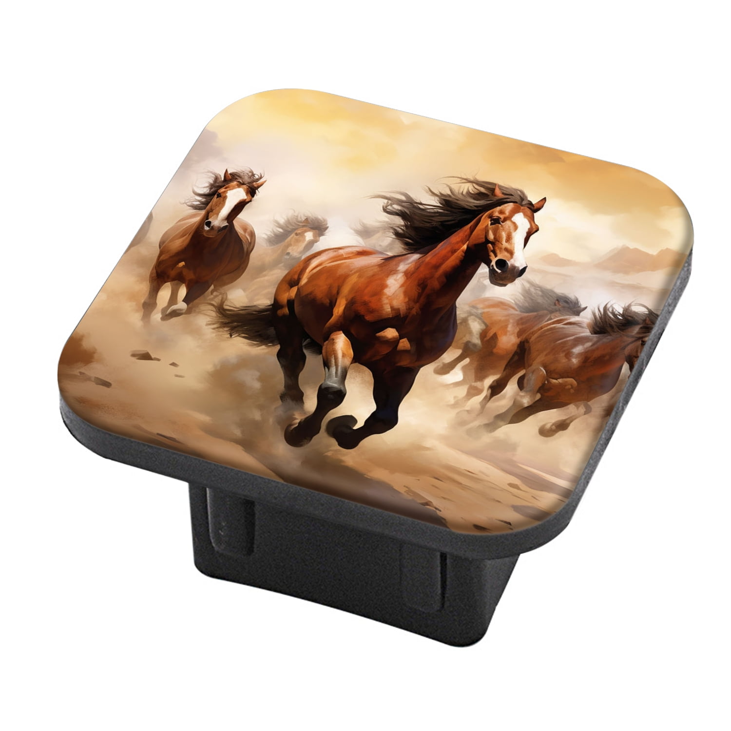 Hitch Cover Fits For 2-Inch Hitch,Herd Of Wild Horses Galloping Across ...