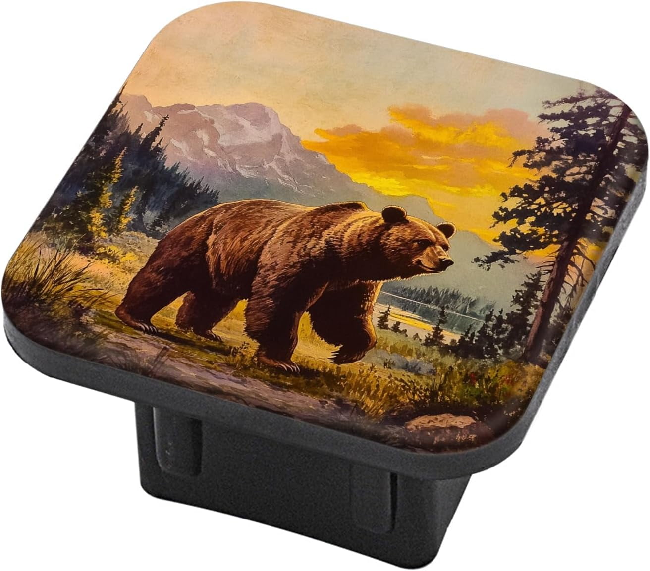 Hitch Cover Fits for 2-Inch Hitch,Huge Brown Bear in The Forest Rubber ...