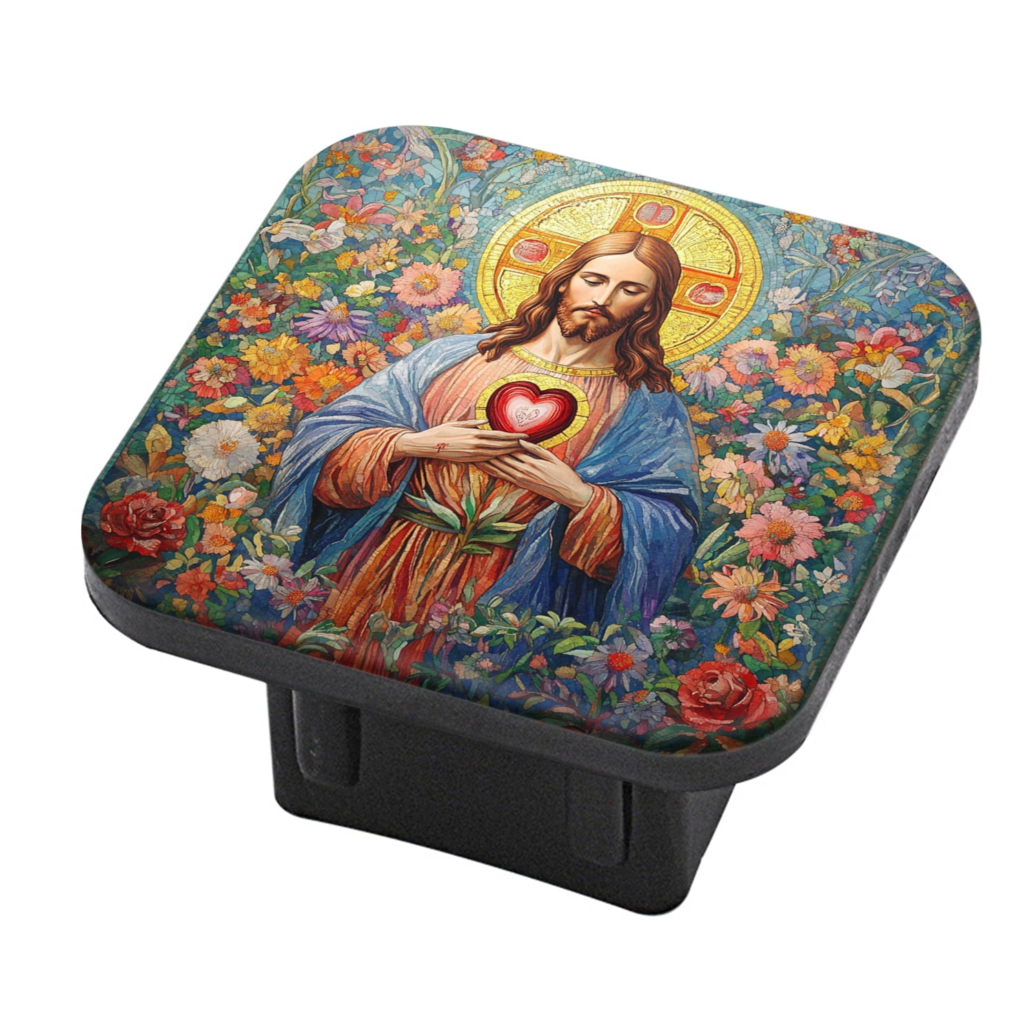 Hitch Cover Fits For 2-Inch Hitch,Jesus With Sacred Heart Surrounded By ...