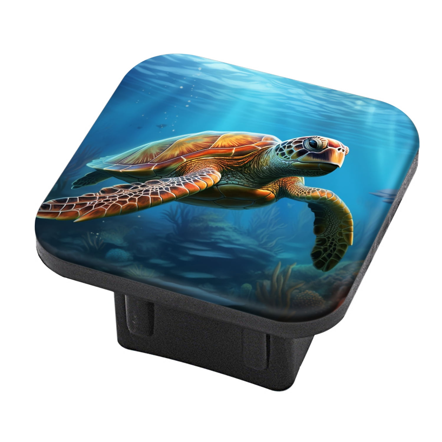 Hitch Cover Fits For 2-Inch Hitch,Majestic Sea Turtle Gracefully Glides ...