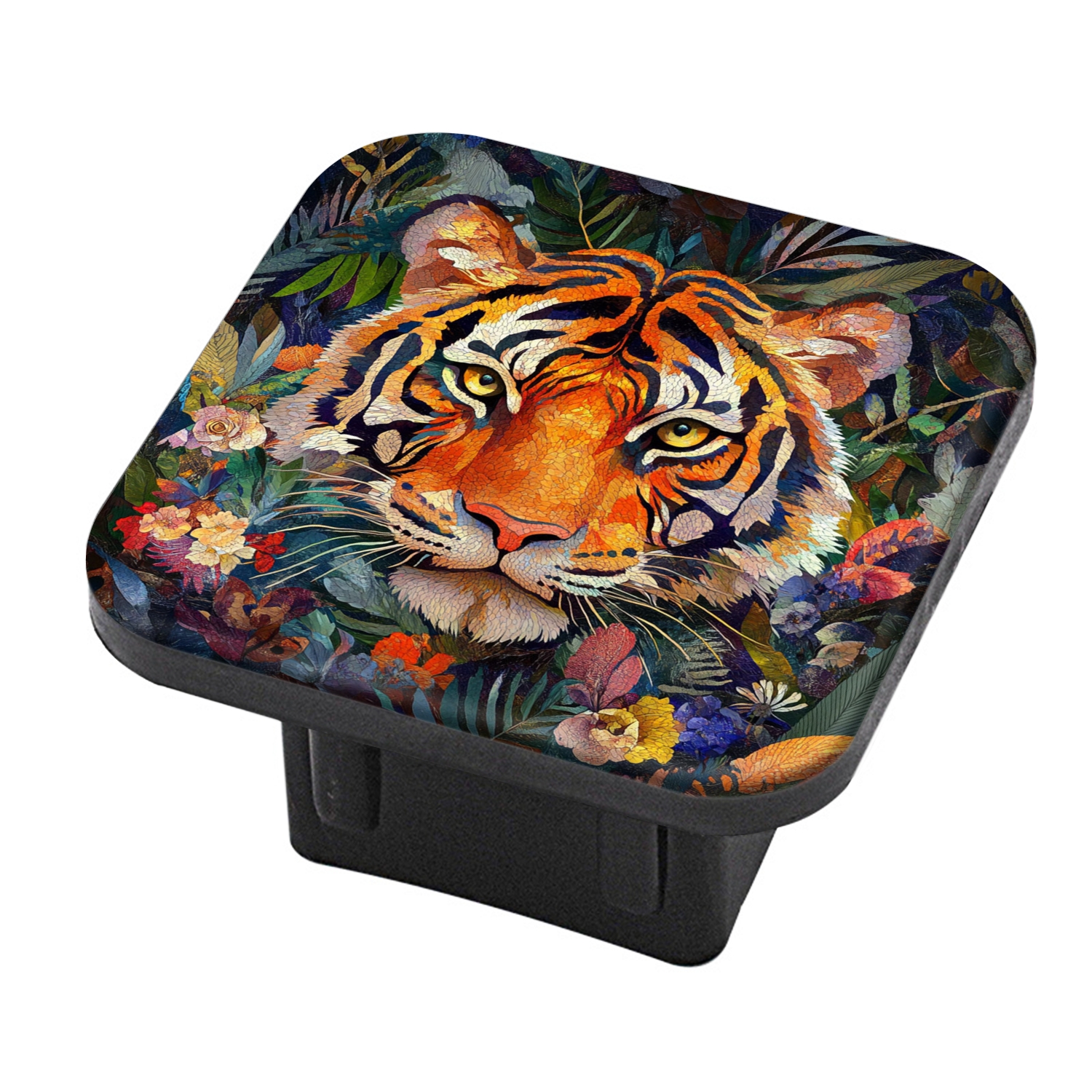 Hitch Cover Fits For 2-Inch Hitch,Majestic Tiger In A Floral And ...