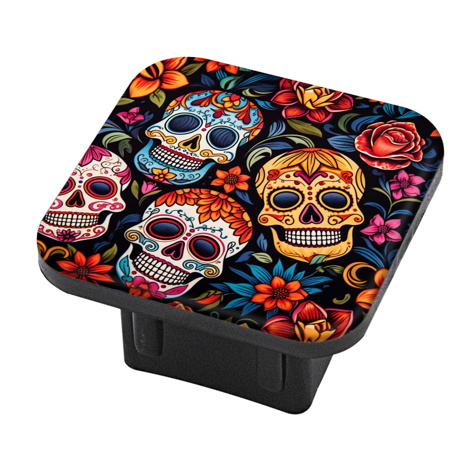 Hitch Cover Fits For 2-Inch Hitch,Mexican Skulls With Floral Designs On ...