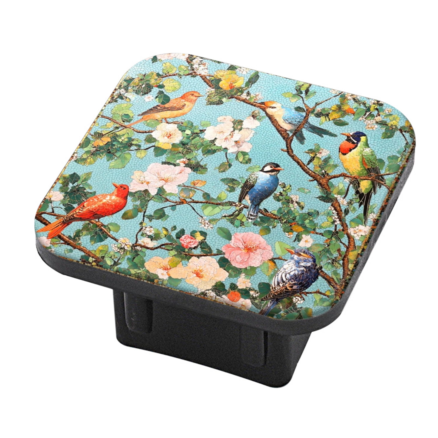 Hitch Cover Fits For 2-Inch Hitch,Mosaic Painting Of Birds On Flowering ...