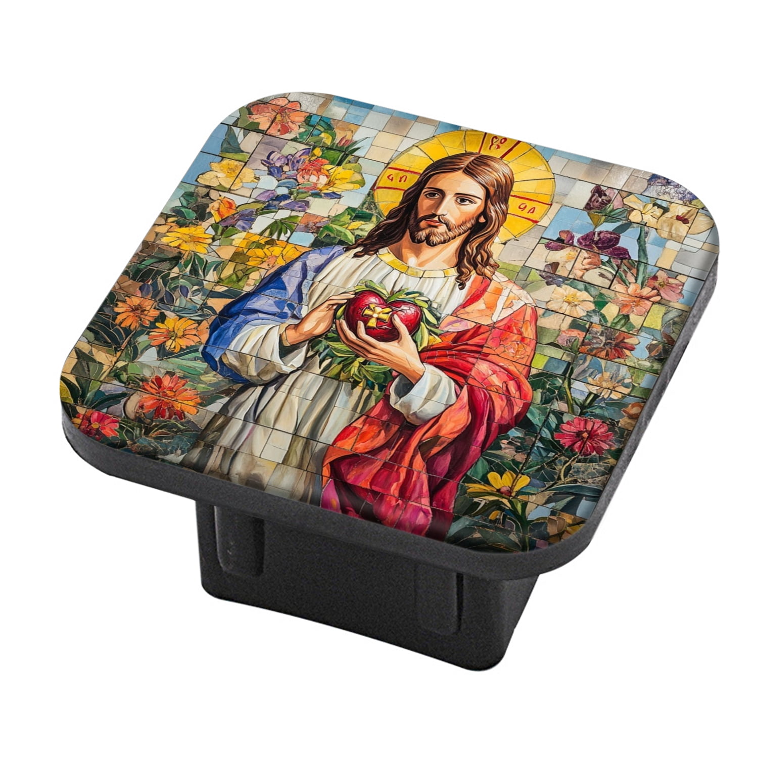 Hitch Cover Fits For 2-Inch Hitch,Mosaic Portrait Of Jesus Holding The ...