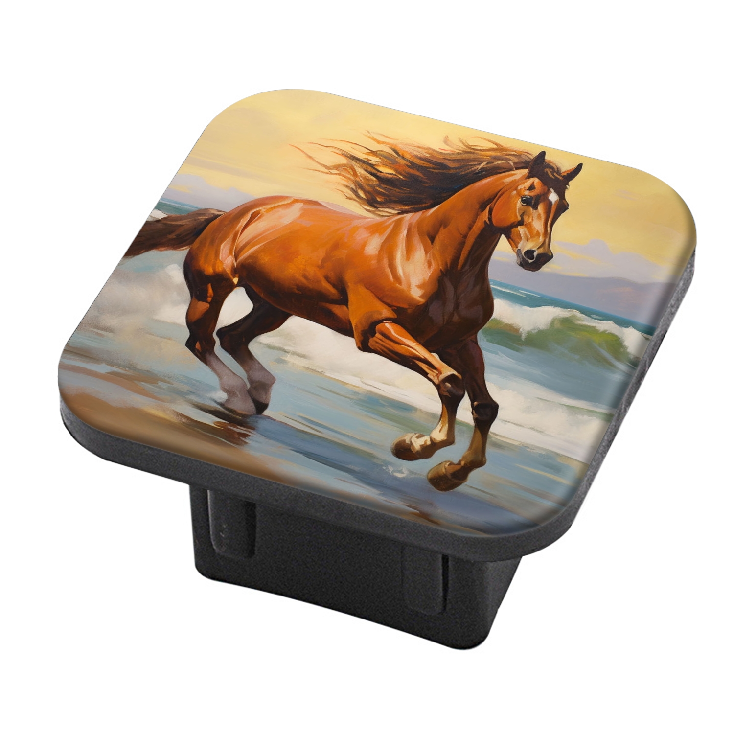 Hitch Cover Fits For 2-Inch Hitch,Oil Painting Of Brown Horse Running ...