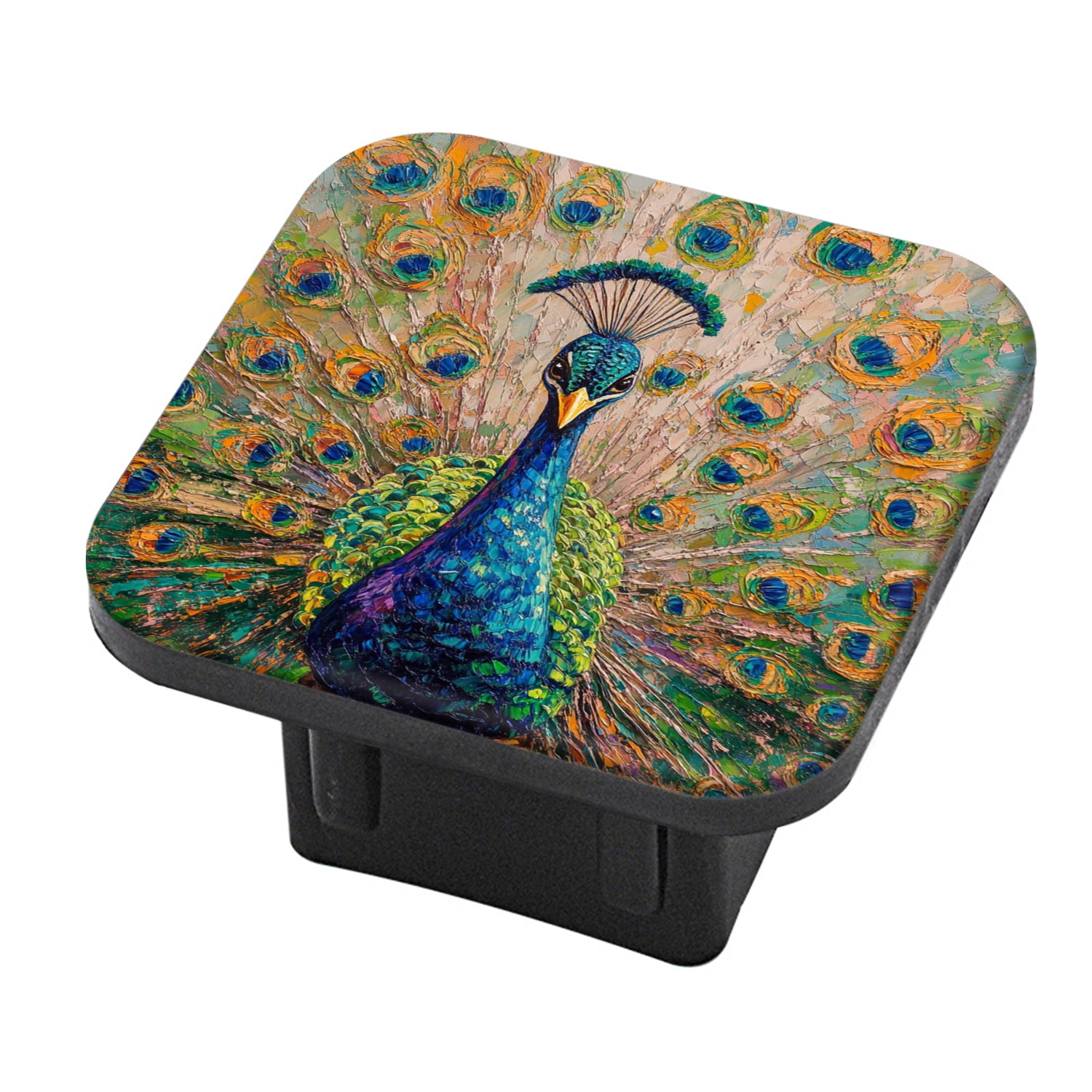 Hitch Cover Fits For 2-Inch Hitch,Oil Painting Of A Peacock In Full ...