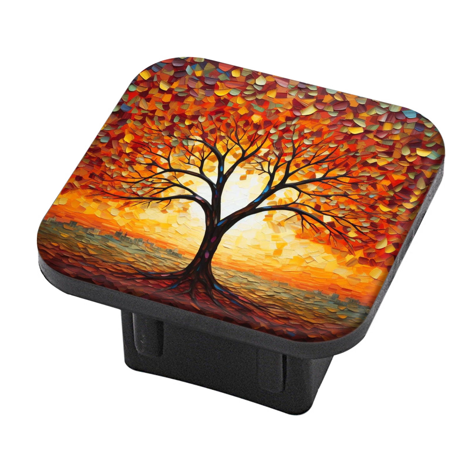 Hitch Cover Fits For 2-Inch Hitch,Oil Painting Of Tree With Leaves In ...