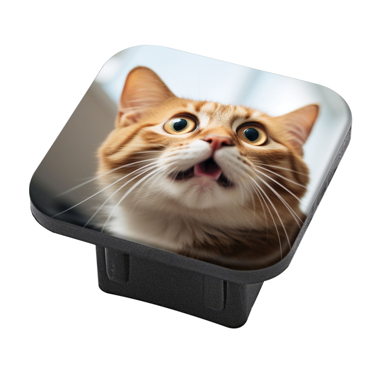 Hitch Cover Fits For 2-Inch Hitch,Orange Cat With Mouth Openrubber ...