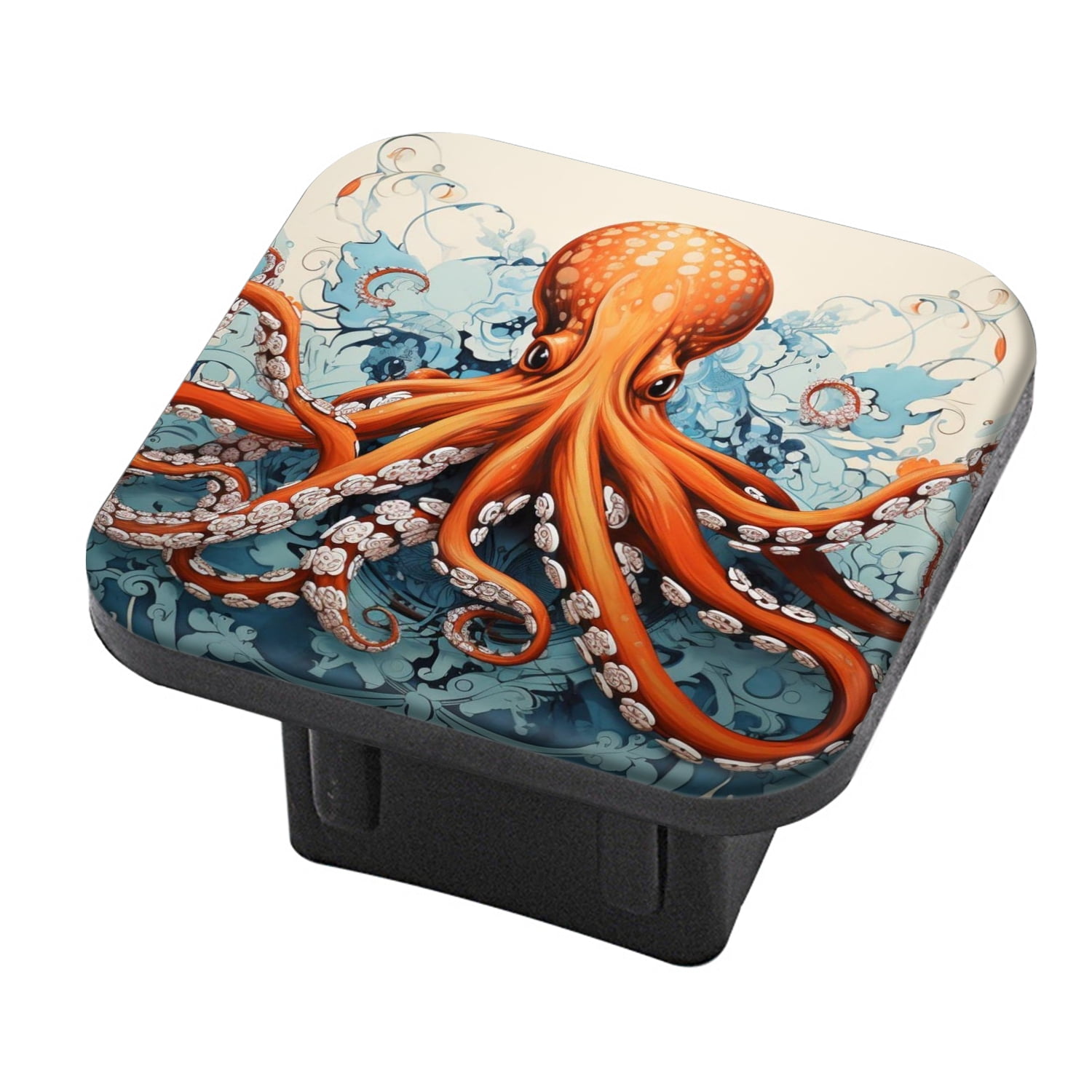 Hitch Cover Fits For 2-Inch Hitch,Orange Octopus With Floral ...