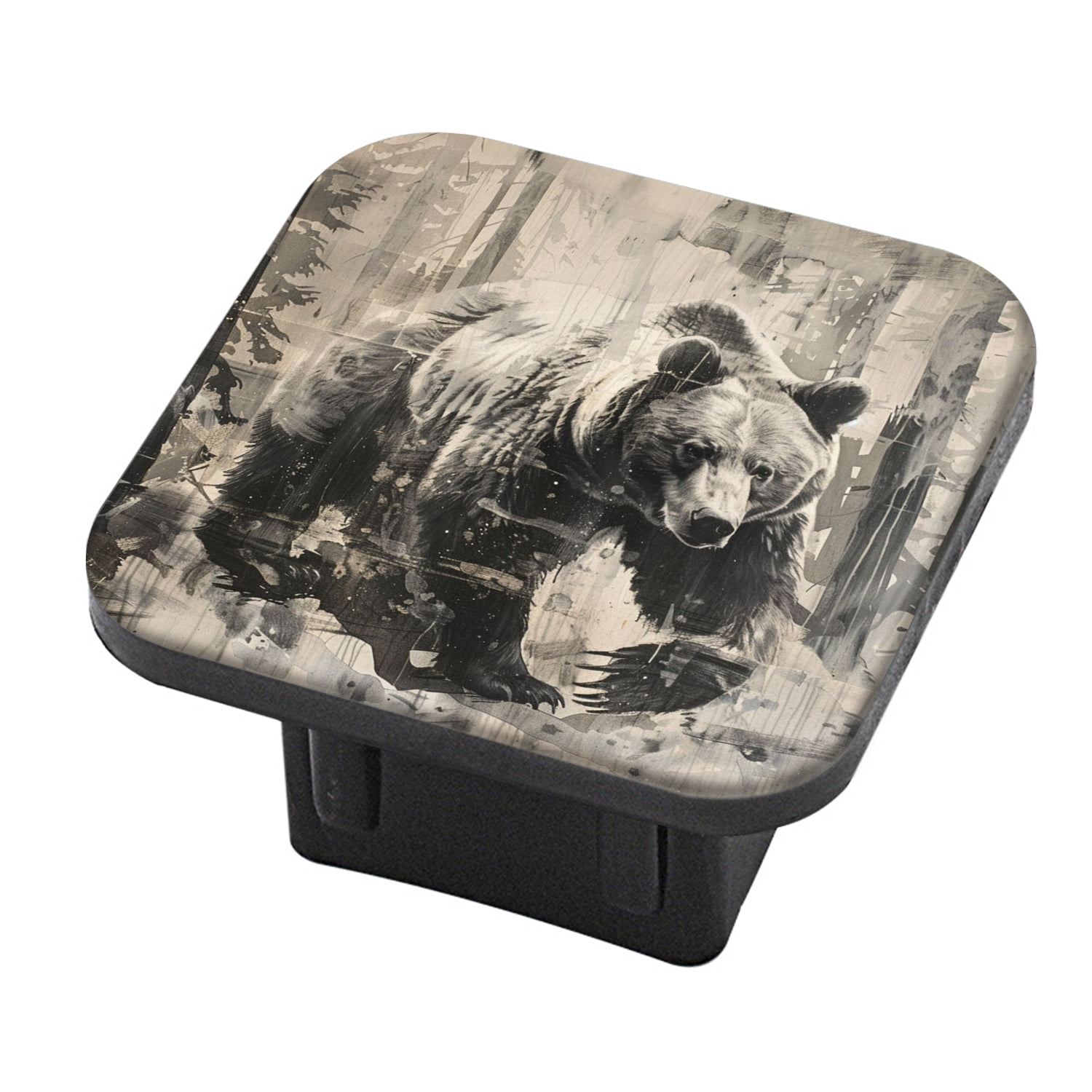 Hitch Cover Fits For 2-Inch Hitch,Painting Of Grizzly Bear In The ...