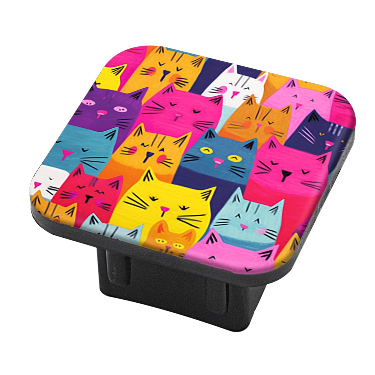 Hitch Cover Fits For 2-Inch Hitch,Pattern Of Colorful And Cute Cat ...