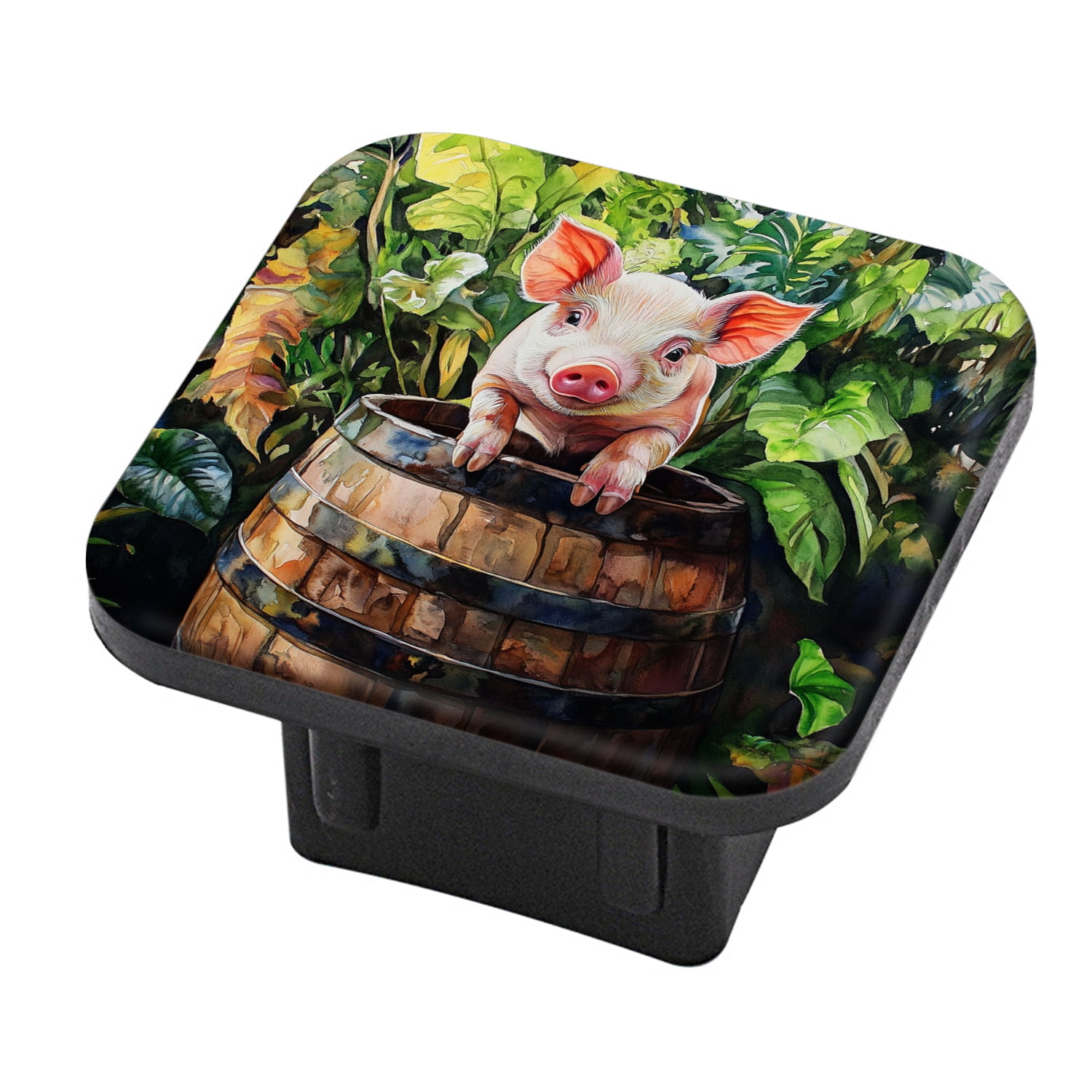 Hitch Cover Fits For 2-Inch Hitch,Piglet Peeking Out Of A Wooden Barrel ...