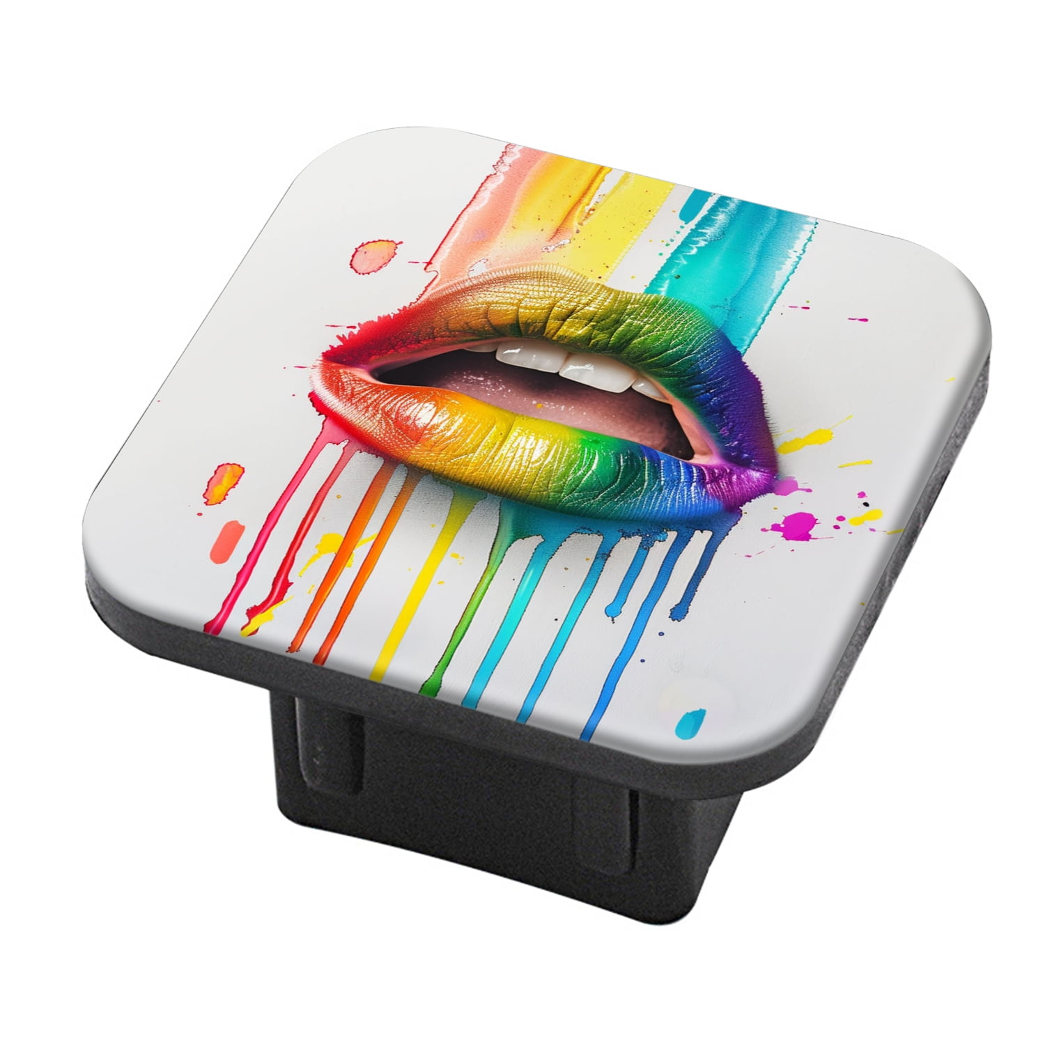 Hitch Cover Fits For 2-Inch Hitch,Rainbow - Colored Lips With Dripping ...