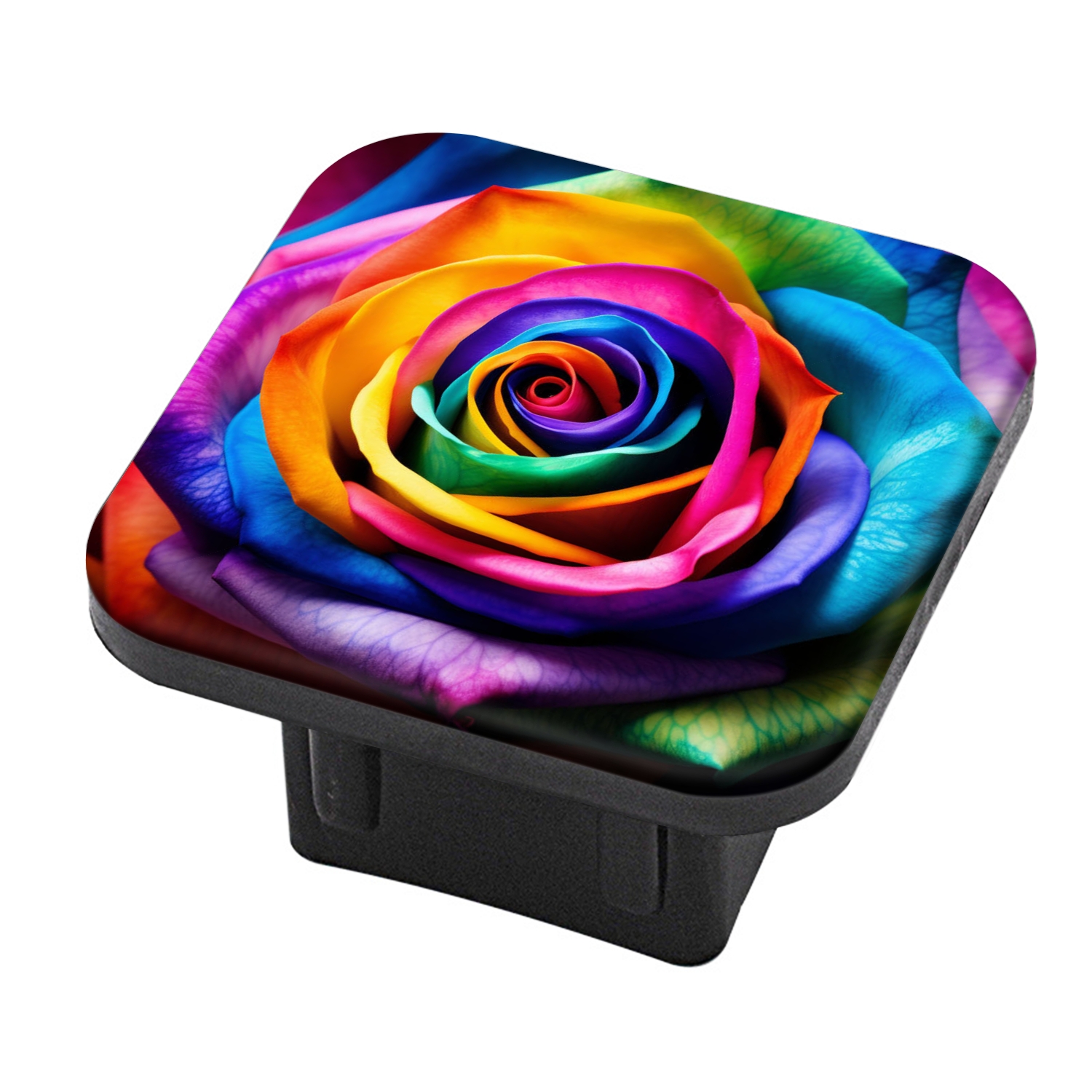 Hitch Cover Fits For 2-Inch Hitch,Rainbow - Colored Rose With Vivid ...