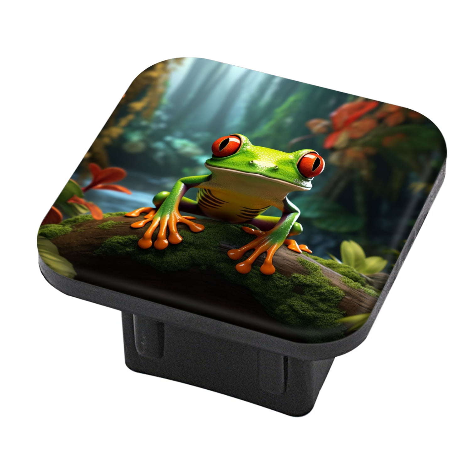 Hitch Cover Fits For 2-Inch Hitch,Red-Eyed Tree Frog Sitting On Mossy ...