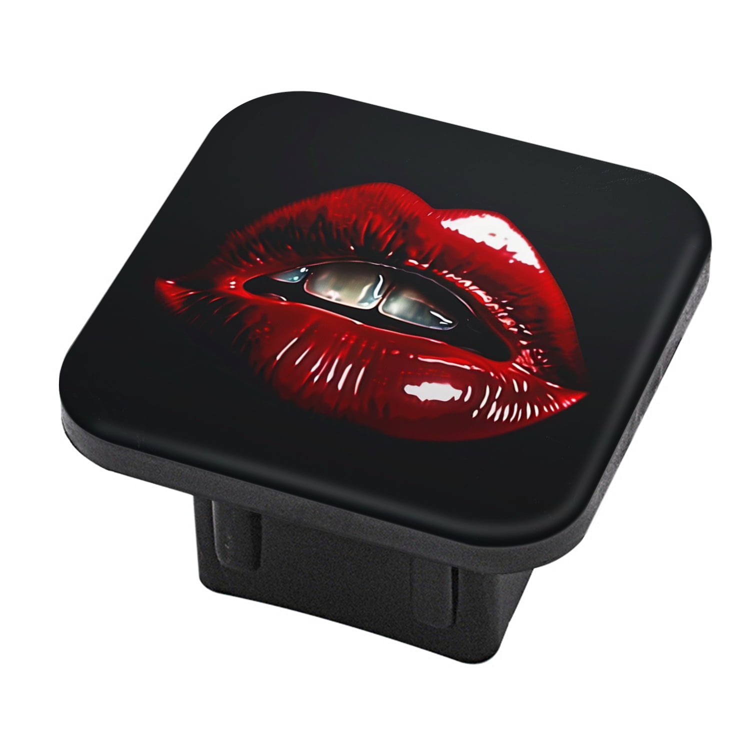 Hitch Cover Fits For 2-Inch Hitch,Red Lips With Chrome Lipstick, On ...
