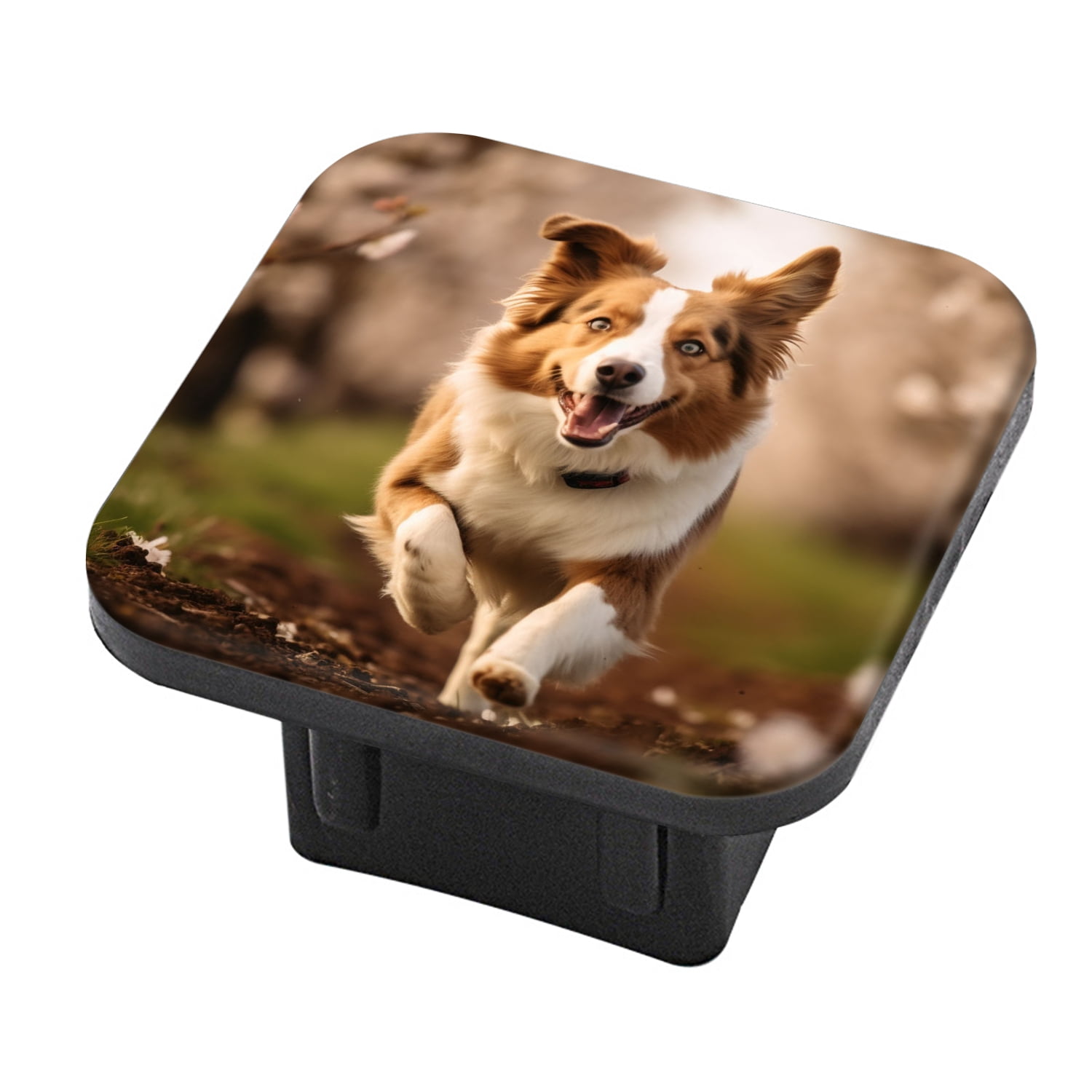 Hitch Cover Fits For 2-Inch Hitch,Red And White Border Collie Running ...