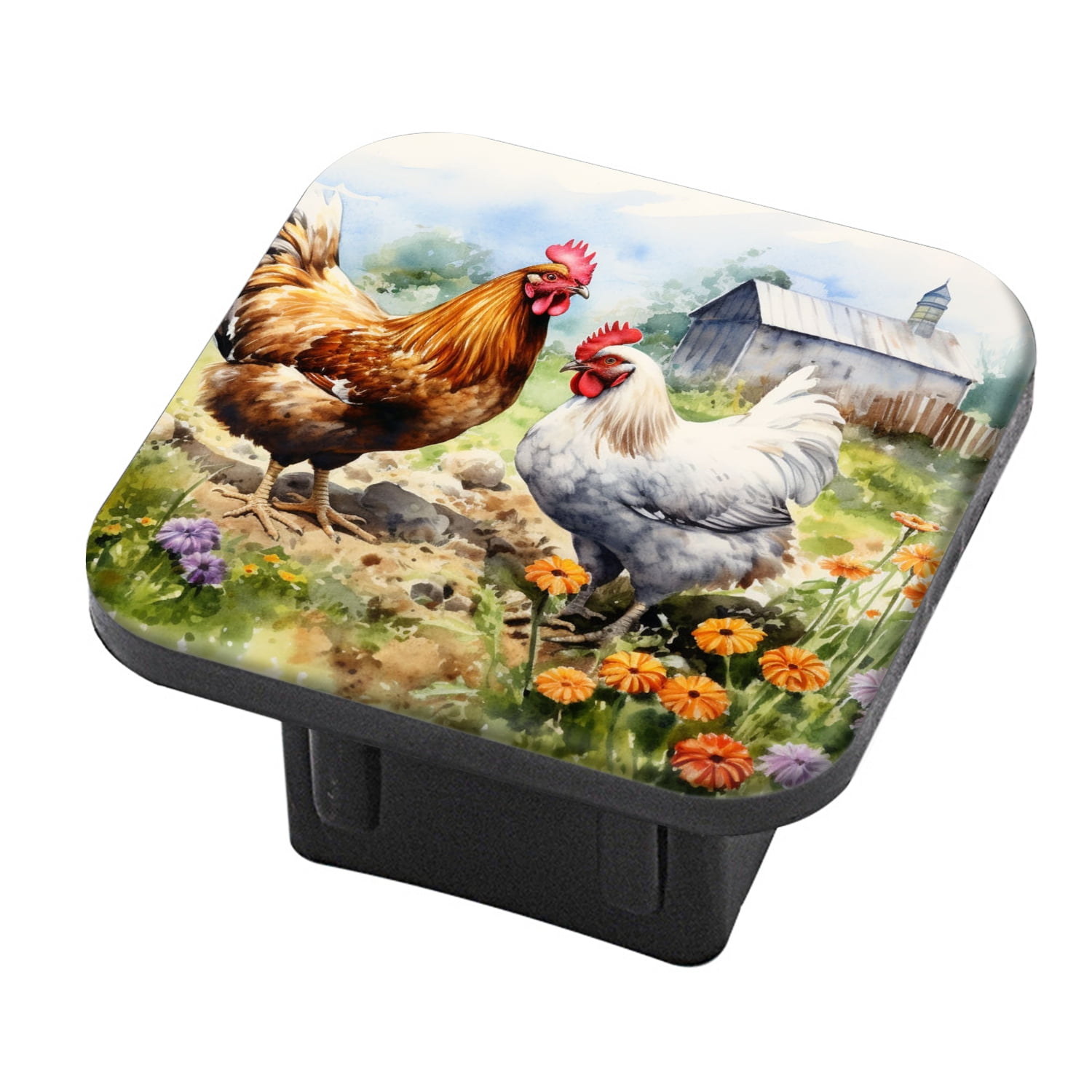 Hitch Cover Fits For 2-Inch Hitch,Rooster And White Hen In The ...