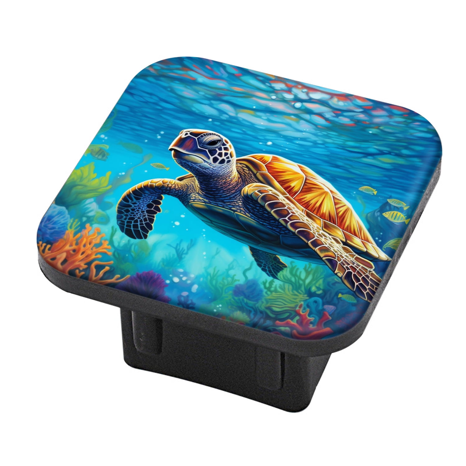 Hitch Cover Fits For 2-Inch Hitch,Sea Turtle Swimming In A Colorful ...