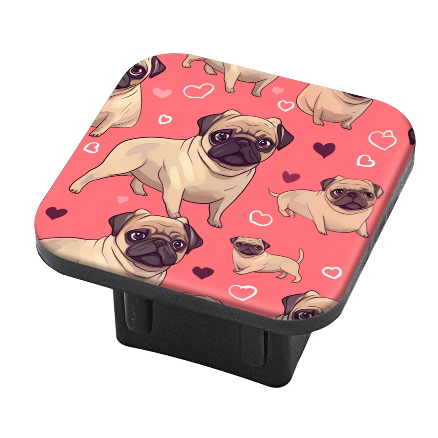 Hitch Cover Fits For 2-Inch Hitch,Seamless Pattern Of Cute Pugs With ...