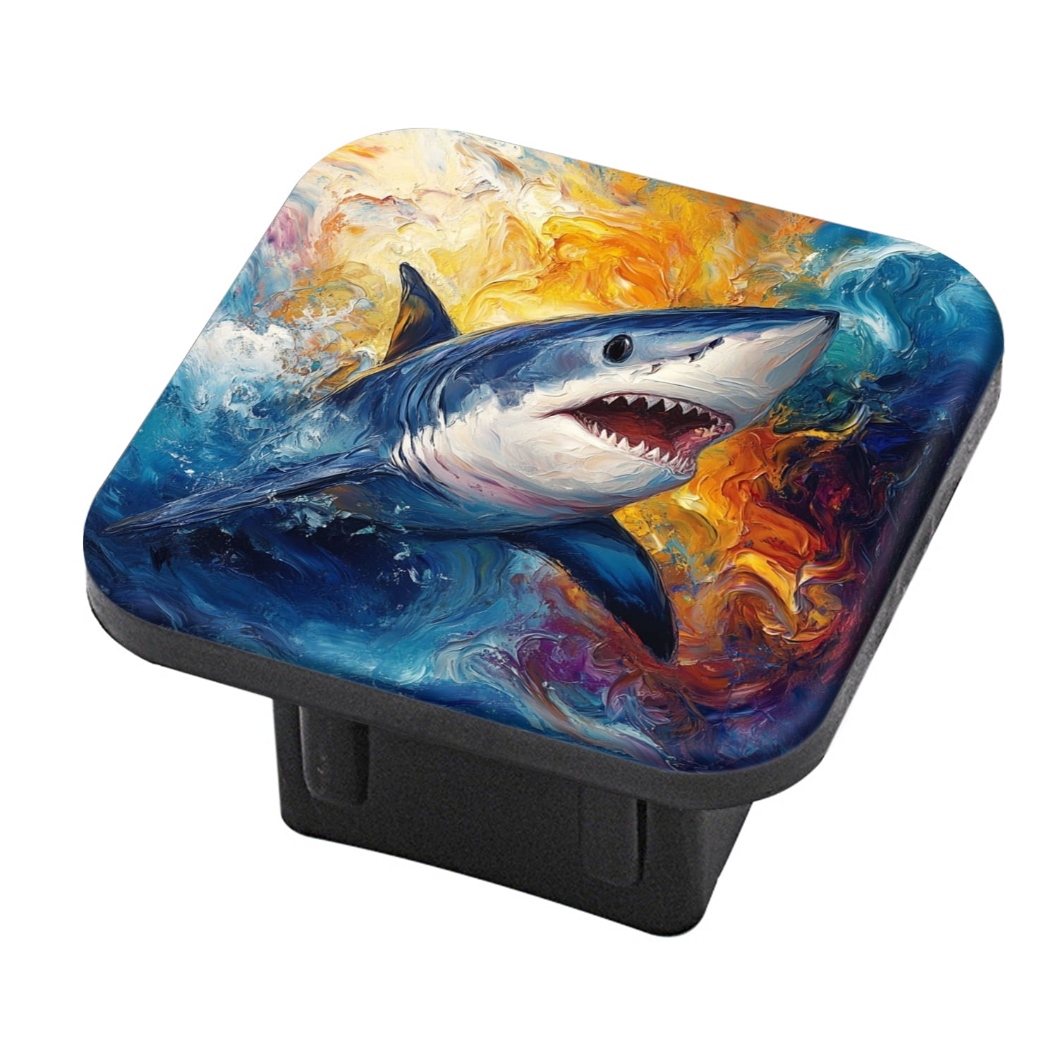 Hitch Cover Fits For 2-Inch Hitch,Shark In A Colorful Abstract ...