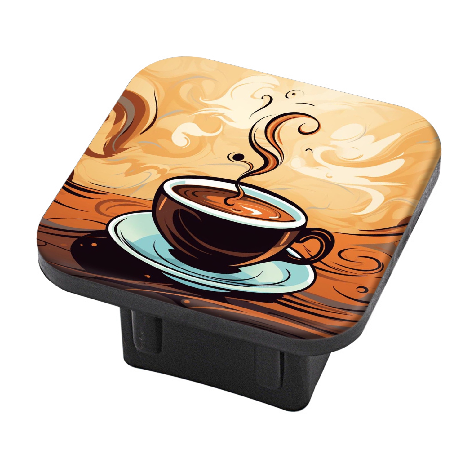 Hitch Cover Fits For 2-Inch Hitch,Steaming Cup Of Coffee With Swirling ...