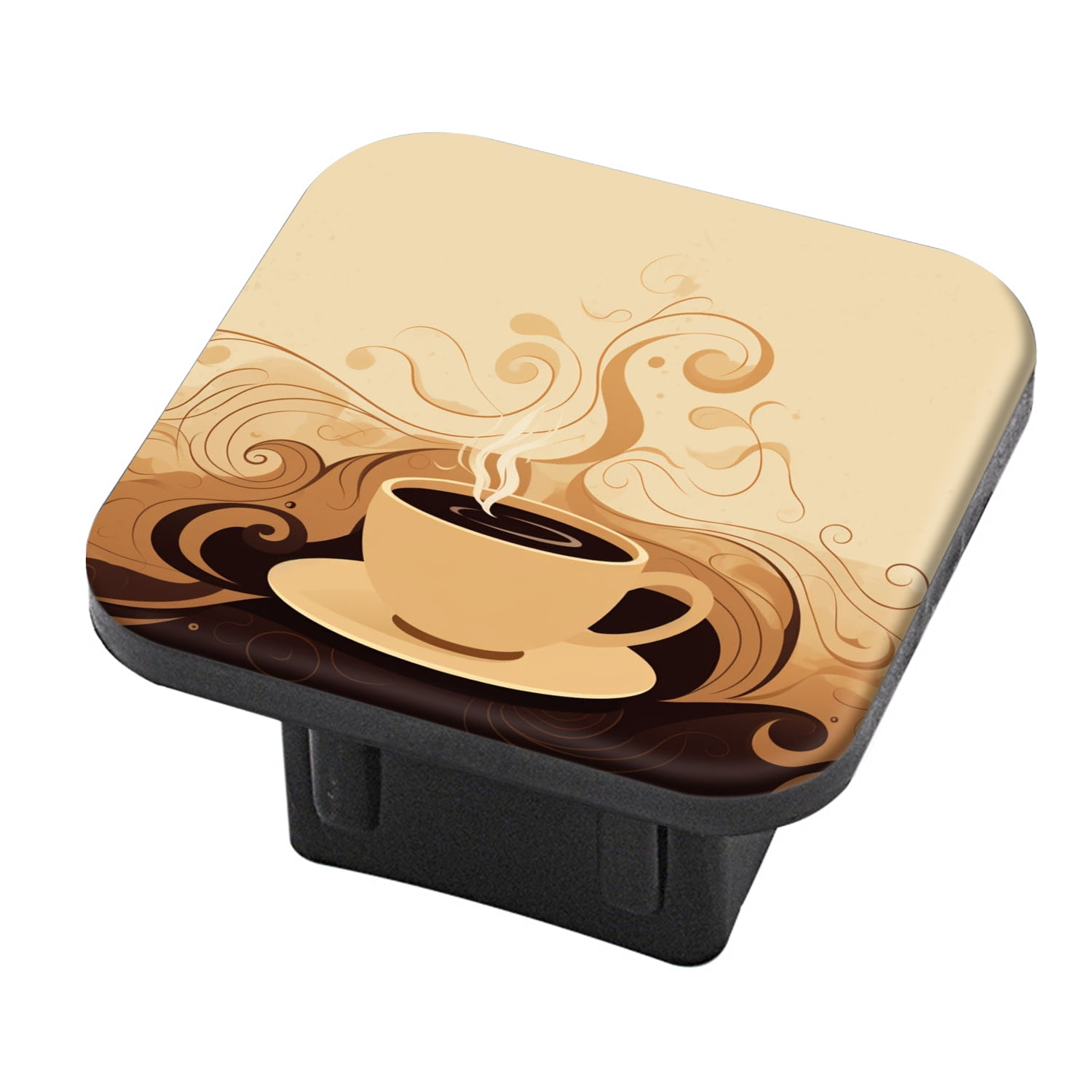 Hitch Cover Fits For 2-Inch Hitch,Steaming Cup Of Coffeerubber Trailer ...