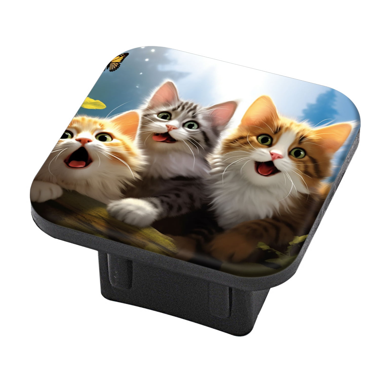 Hitch Cover Fits For 2-Inch Hitch,Three Cute Kittens With Happy ...